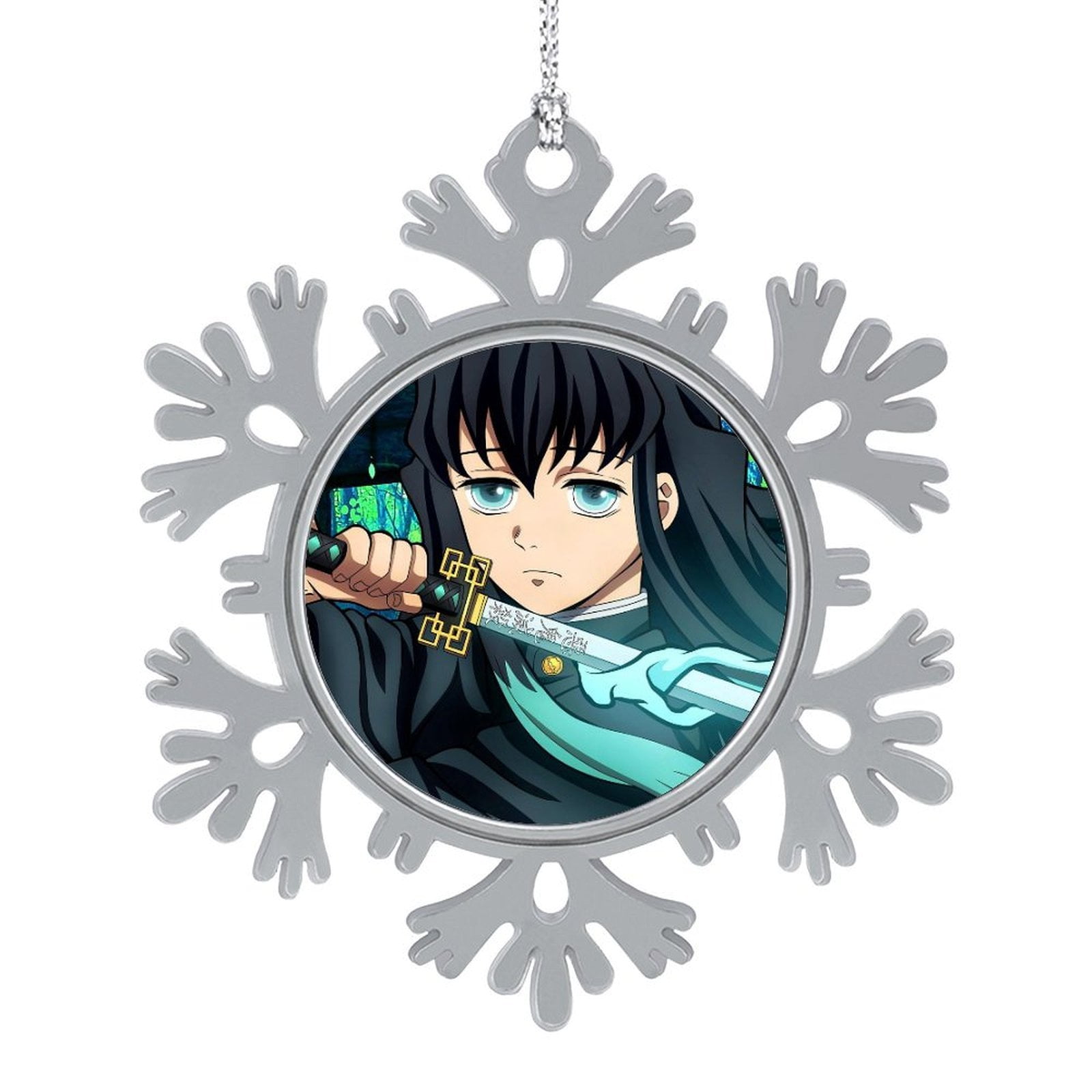Demon Slayer Muichiro Tokito Winter Snowflake Ornaments Christmas Tree ...