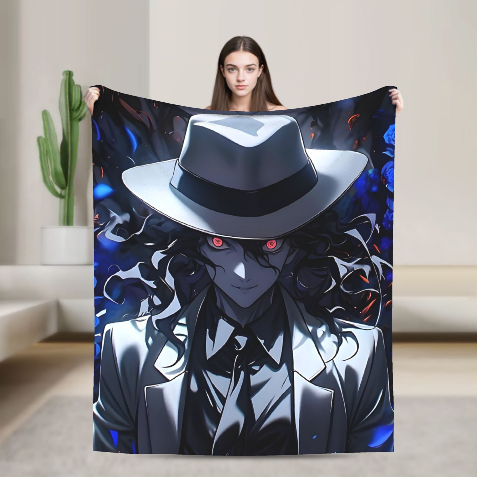 Demon Slayer Muzan Kibutsuji Anime Blanket - Soft Flannel Throw for ...