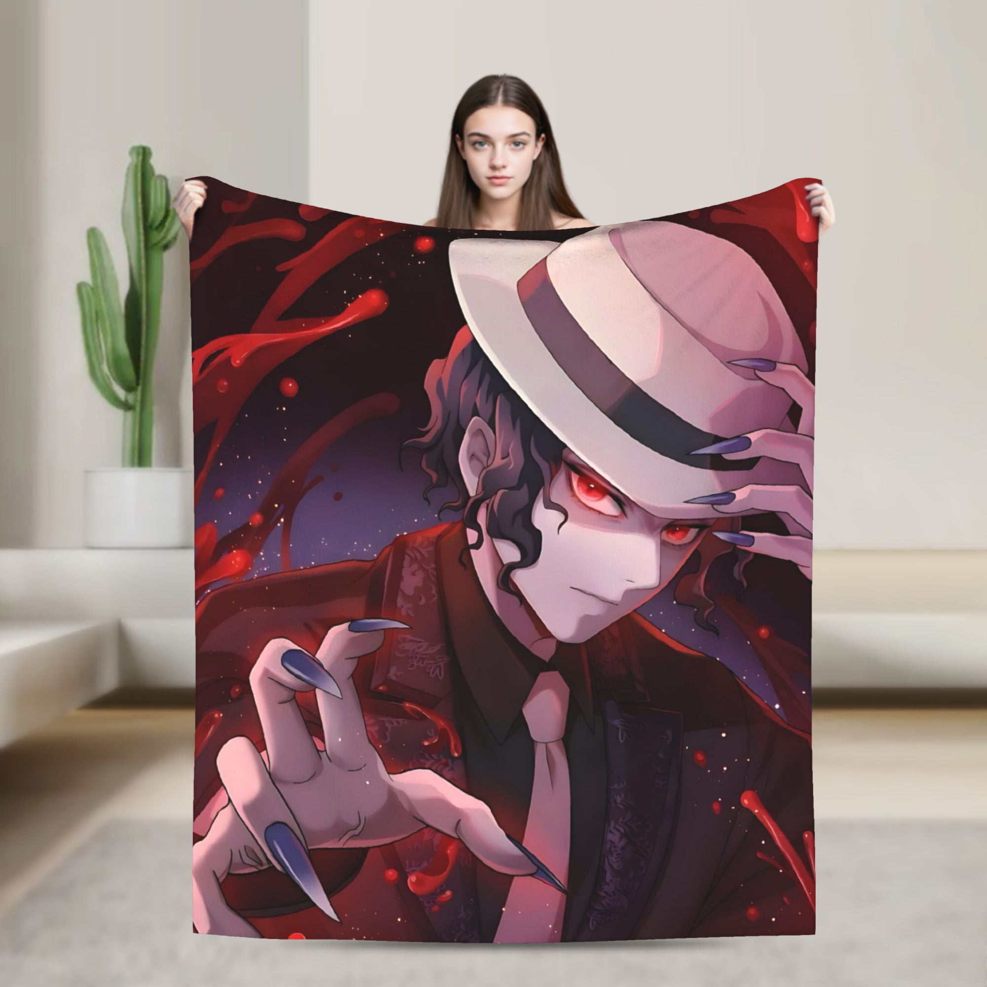 Demon Slayer Muzan Kibutsuji Anime Blanket - Soft Flannel Throw for ...