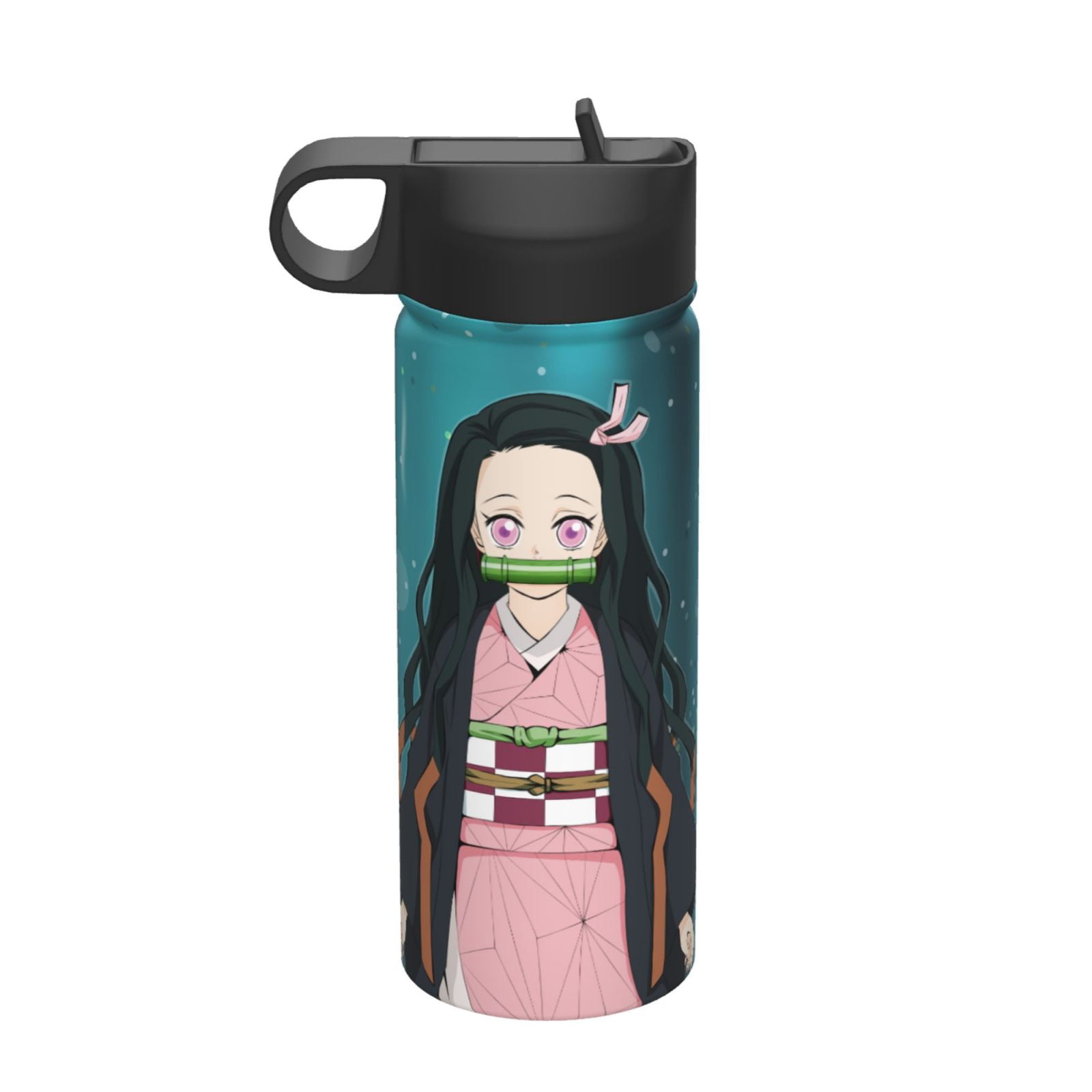 Demon Slayer Nezuko 18oz Insulated Water Bottle With Handle, Stainless ...
