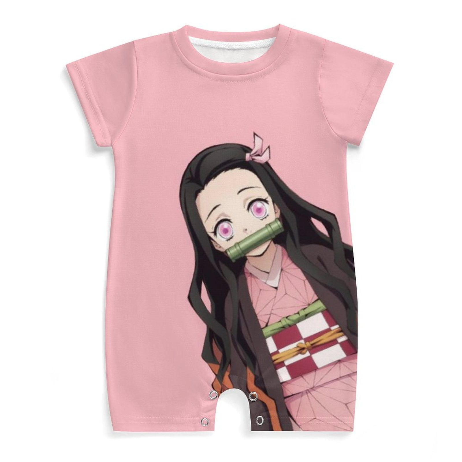 Demon Slayer Nezuko Anime Baby One-Piece Rompers Summer Short Sleeve ...
