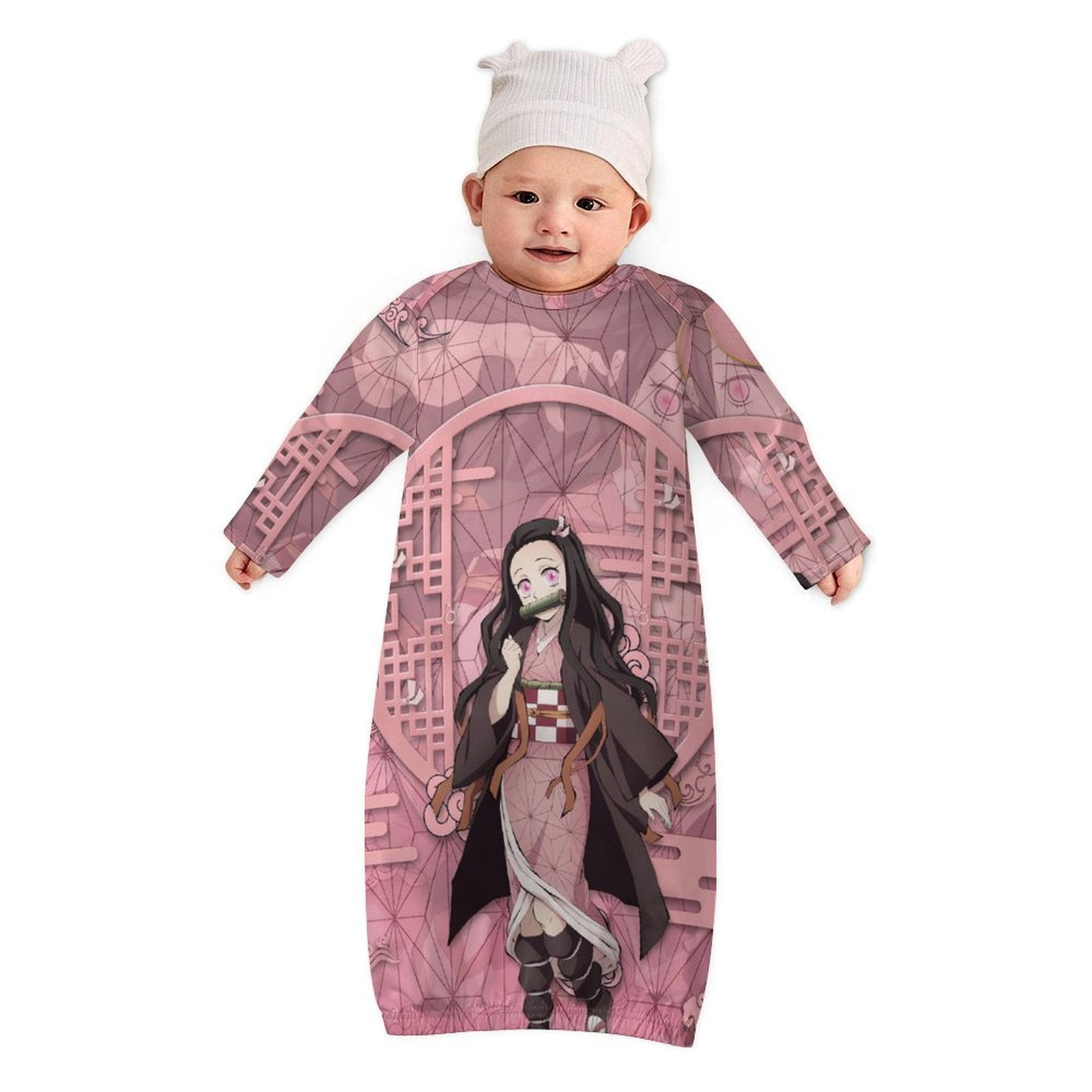 Demon Slayer Nezuko Baby Boy And Girls Sleeper Gown Newborn to Infant ...