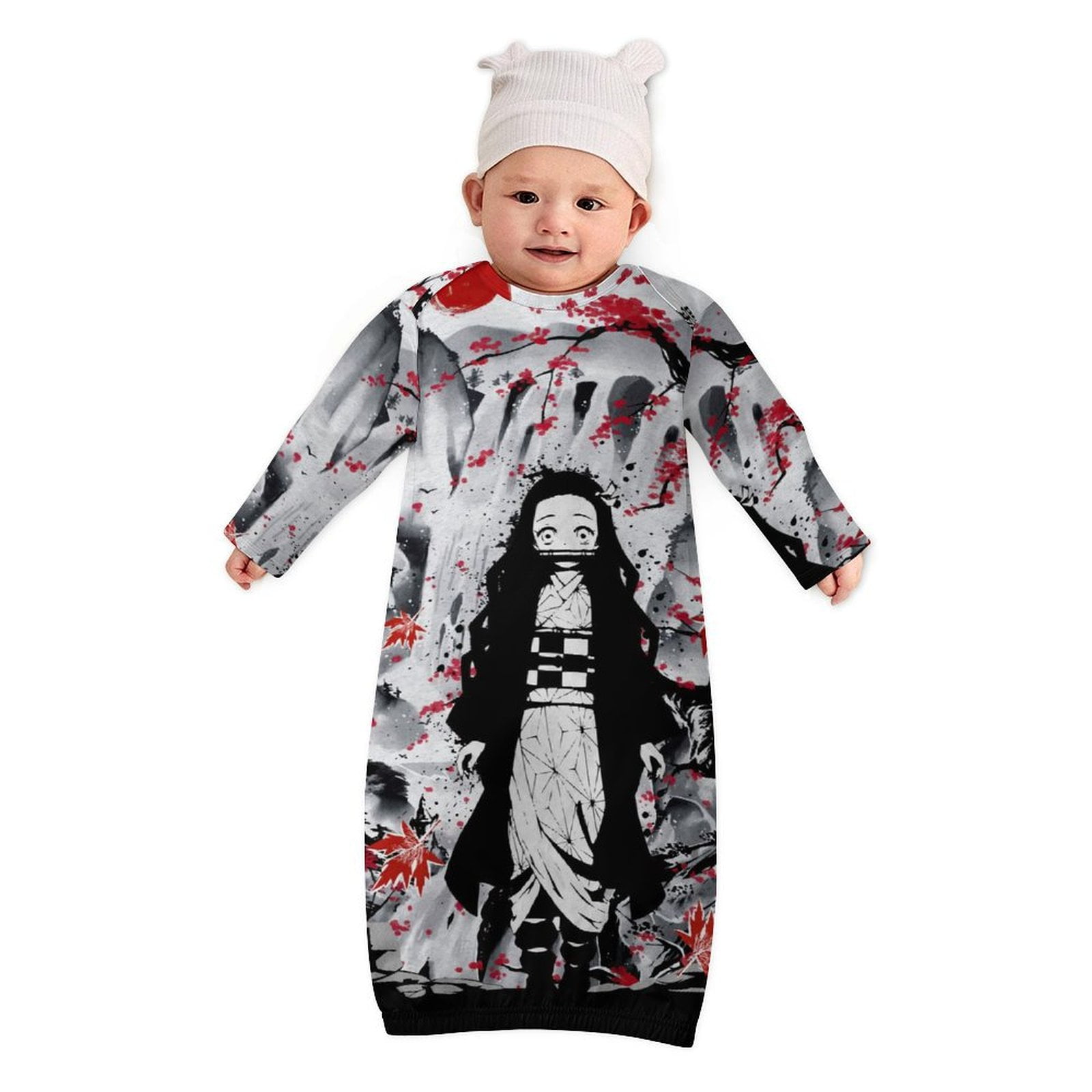 Demon Slayer Nezuko Baby Boy And Girls Sleeper Gown Newborn to Infant ...