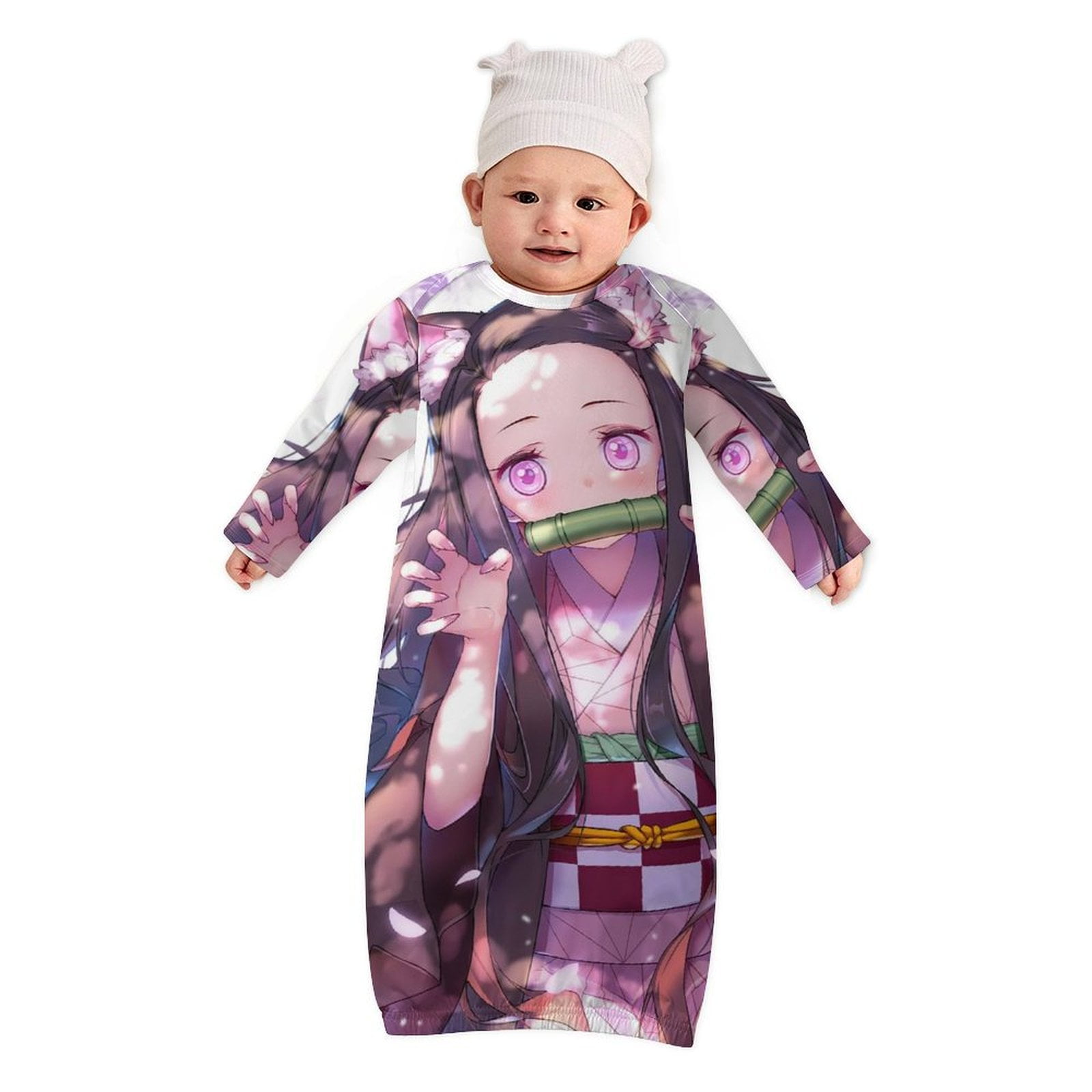 Demon Slayer Nezuko Baby Boy And Girls Sleeper Gown Newborn to Infant ...