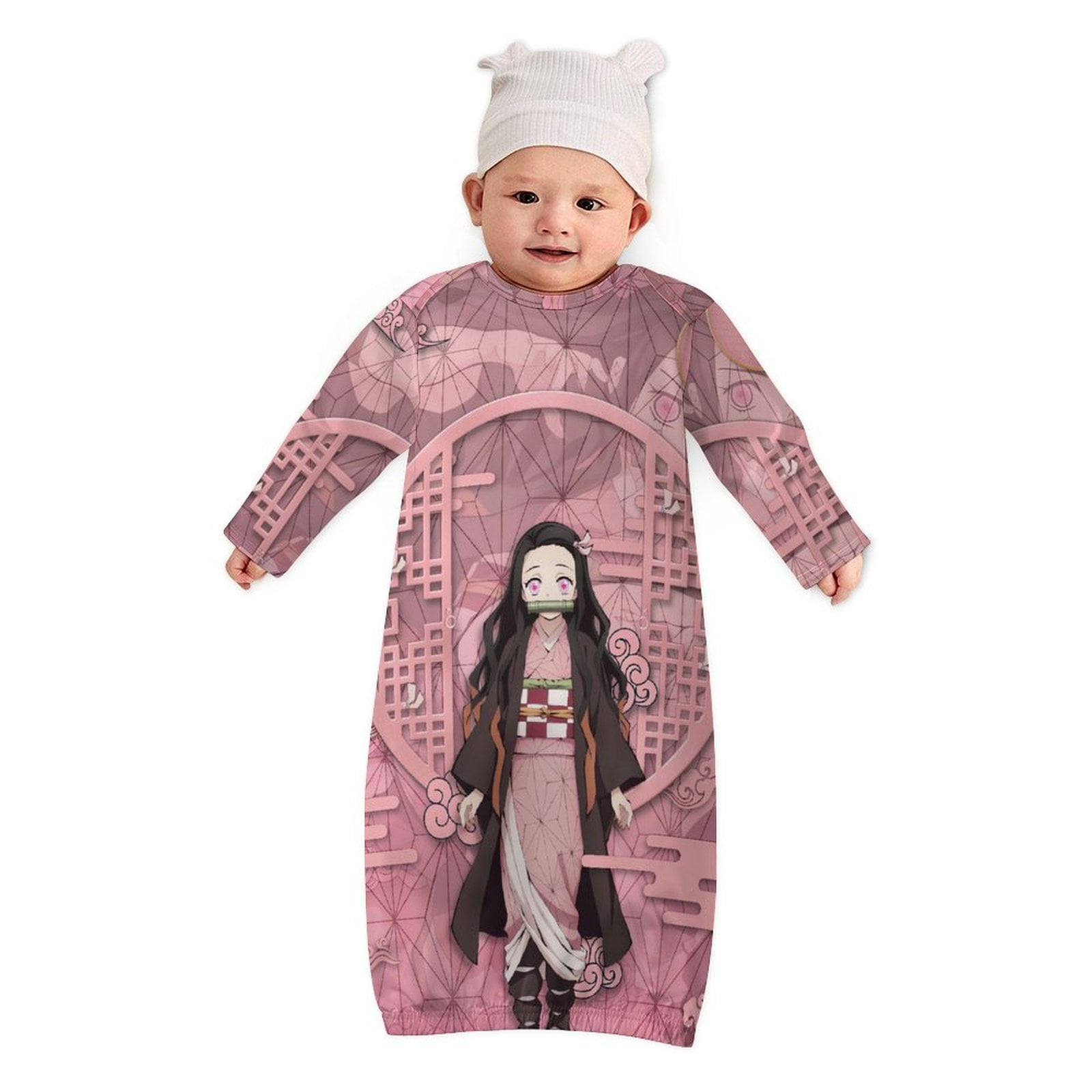 Demon Slayer Nezuko Baby Boy And Girls Sleeper Gown Newborn to Infant ...