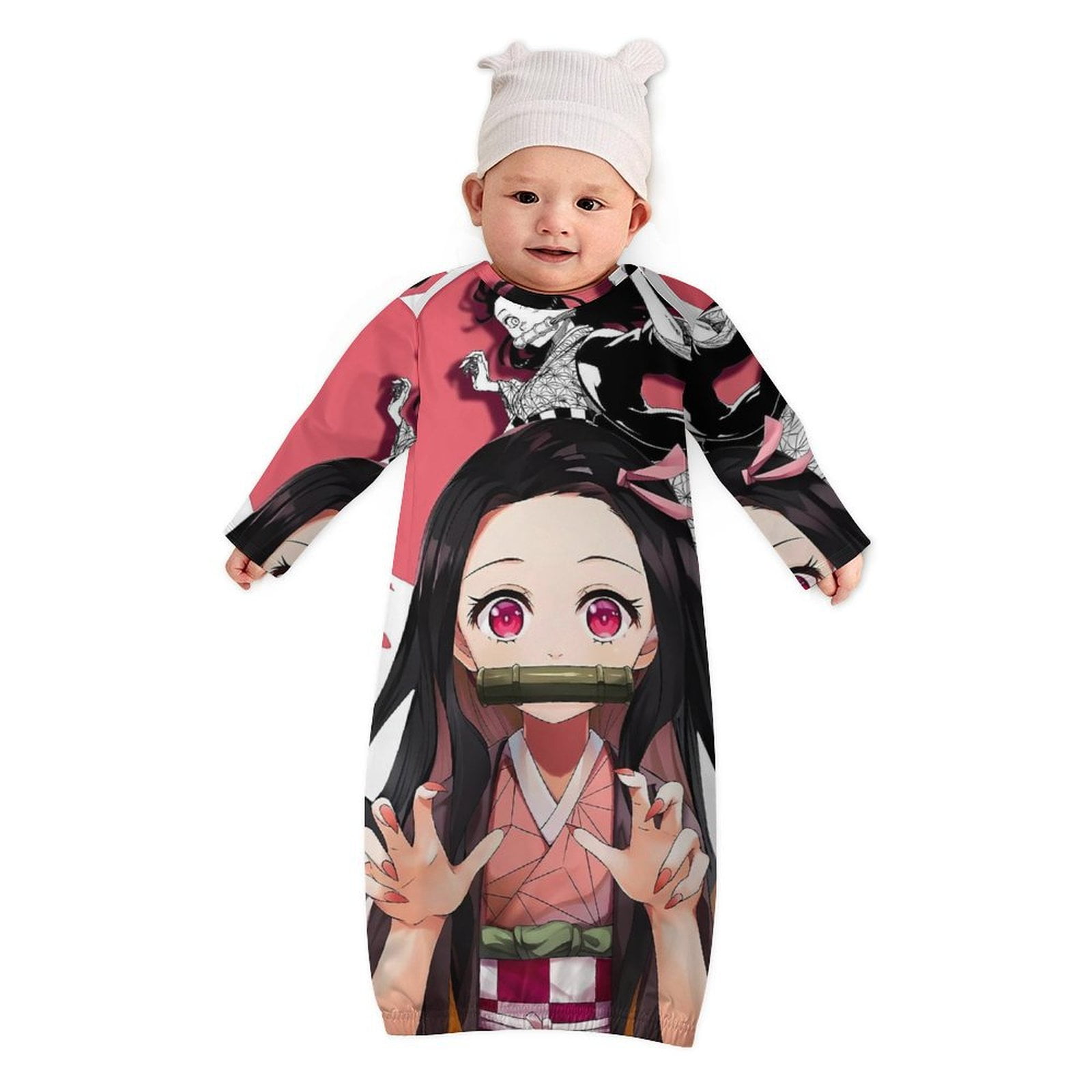 Demon Slayer Nezuko Baby Boy And Girls Sleeper Gown Newborn to Infant ...