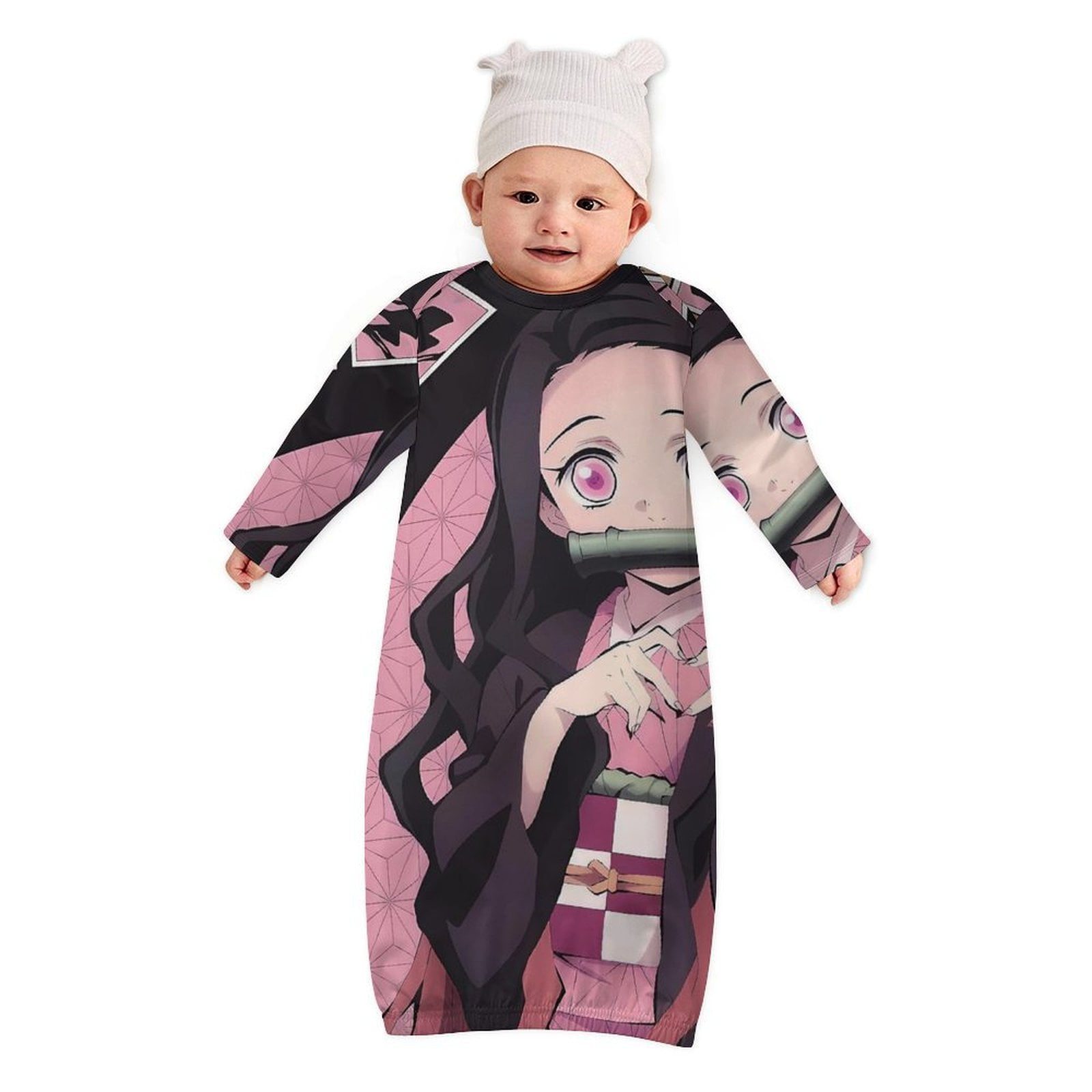 Demon Slayer Nezuko Baby Boy And Girls Sleeper Gown Newborn to Infant - Walmart.com