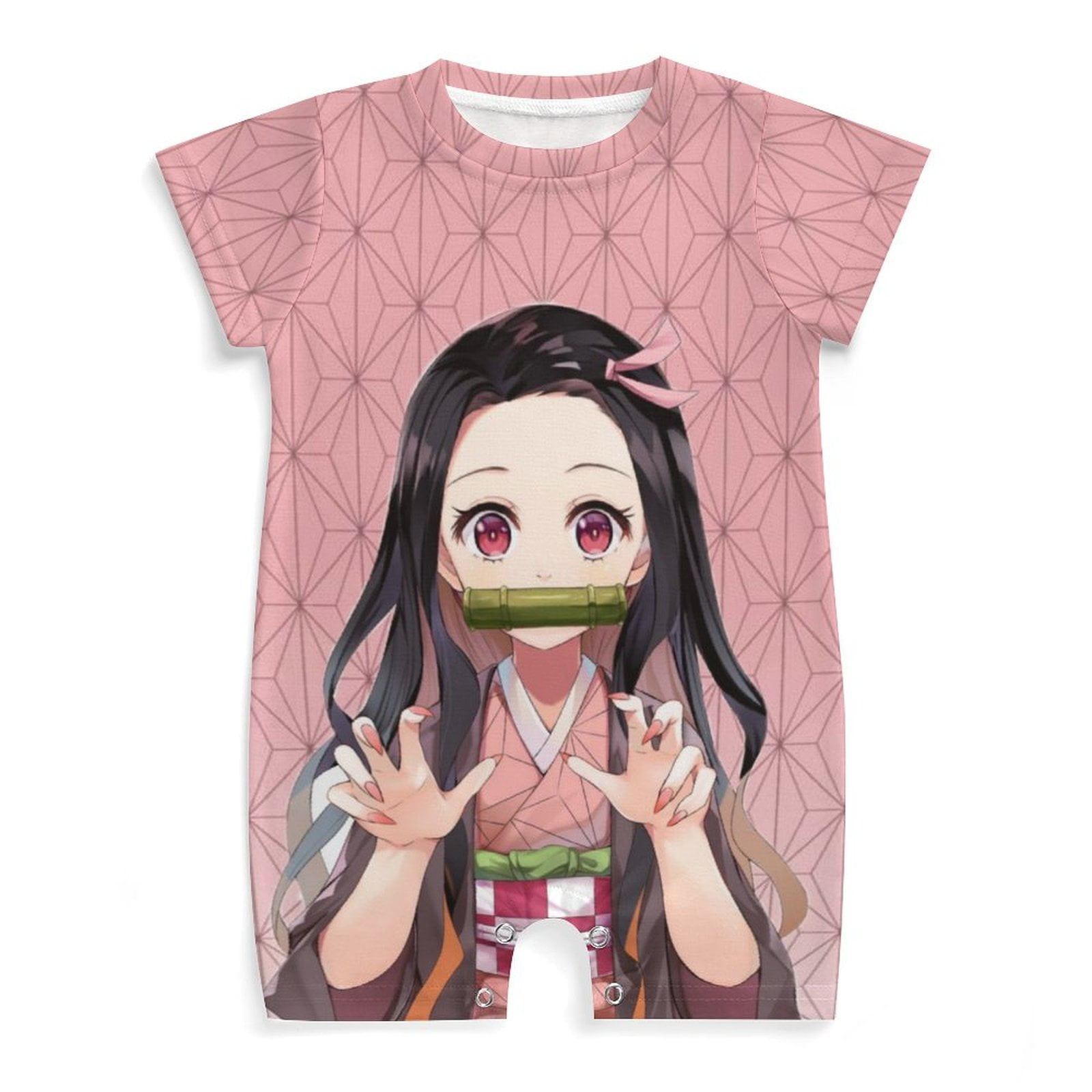 Demon Slayer Nezuko Baby Boy Girl Short Sleeve Rompers Bodysuit One ...