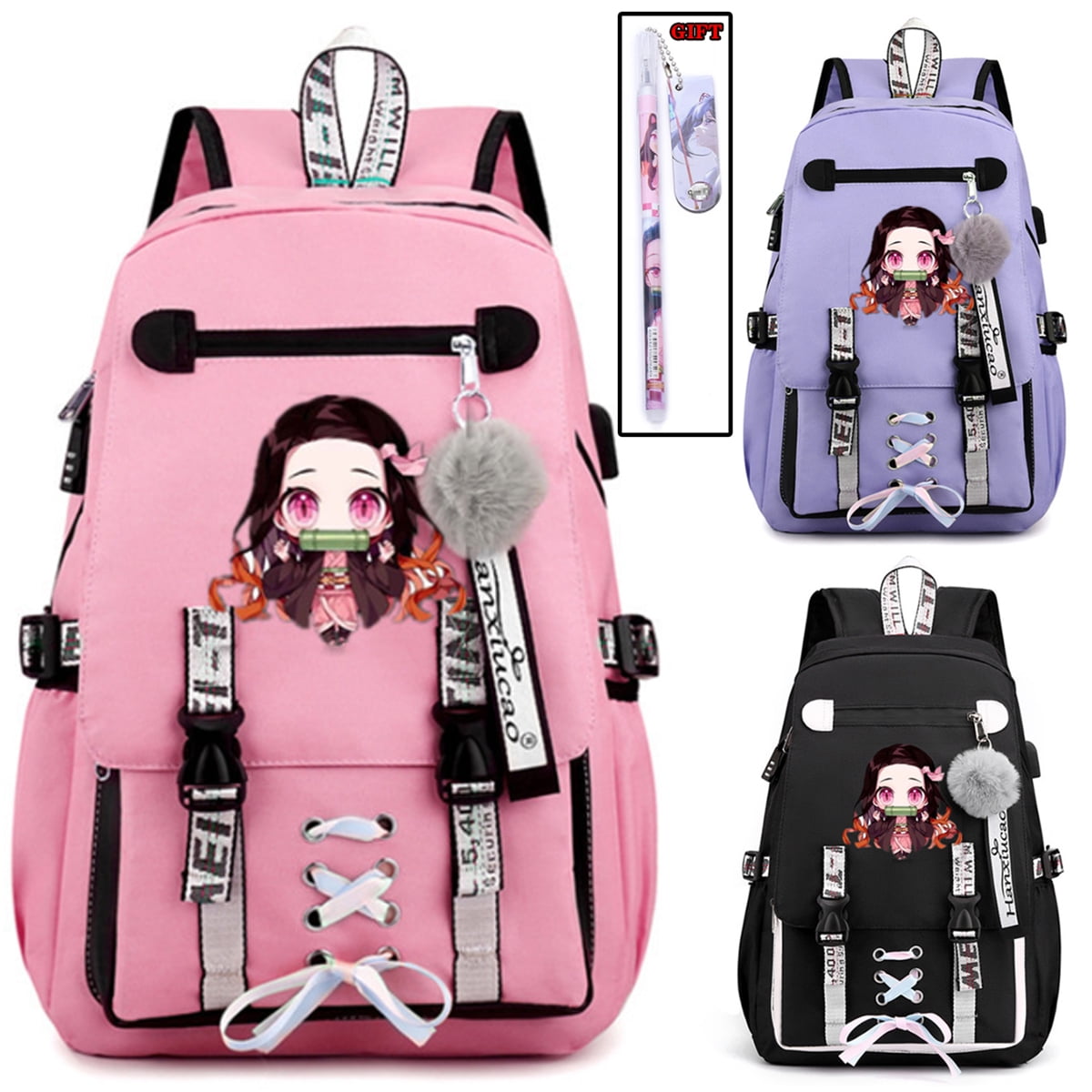 Demon Slayer Nezuko Backpacks, School Bag for Teenager - Walmart.com