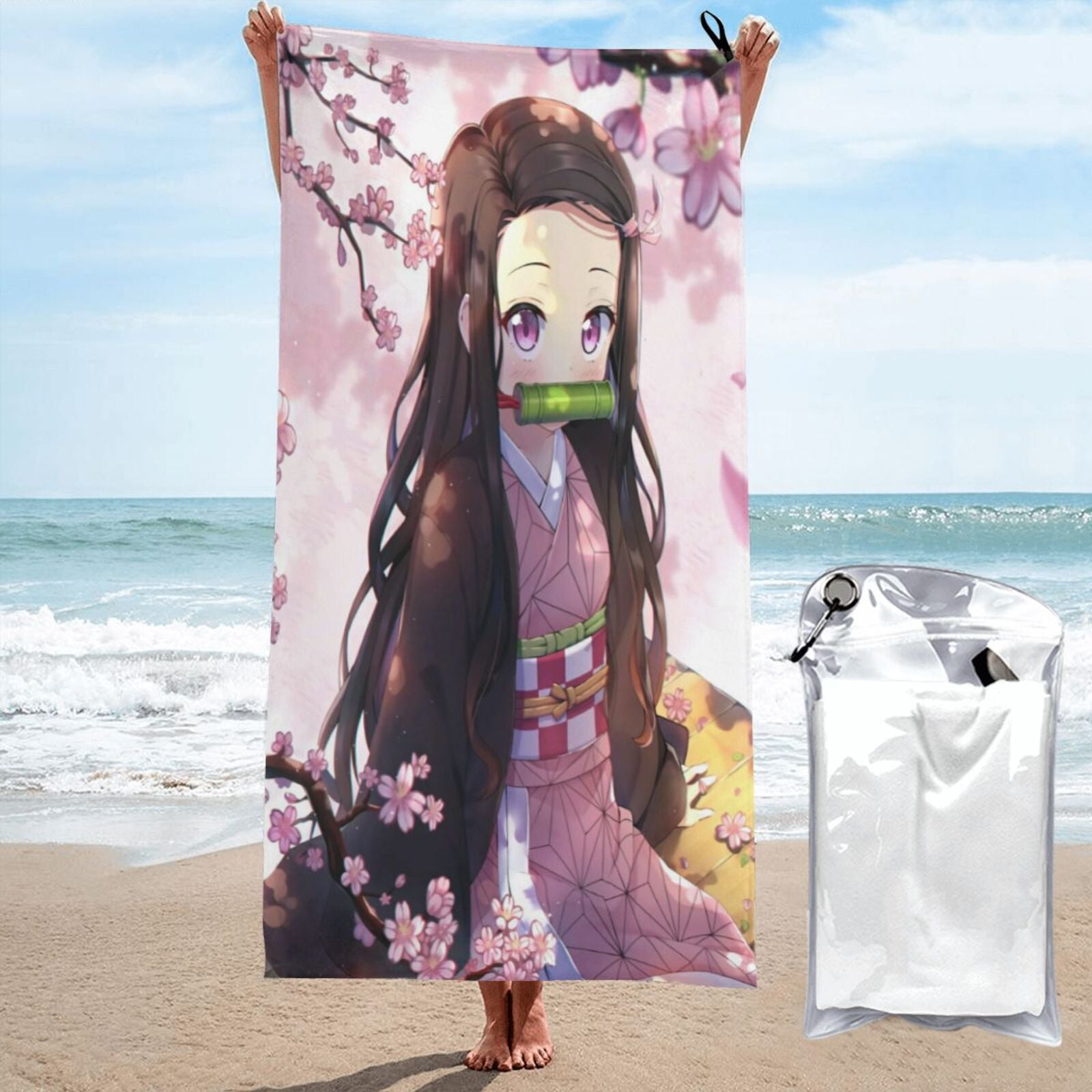 Demon Slayer Nezuko Beach Towel Absorbent Large Towel 3D Cartoon Towel ...