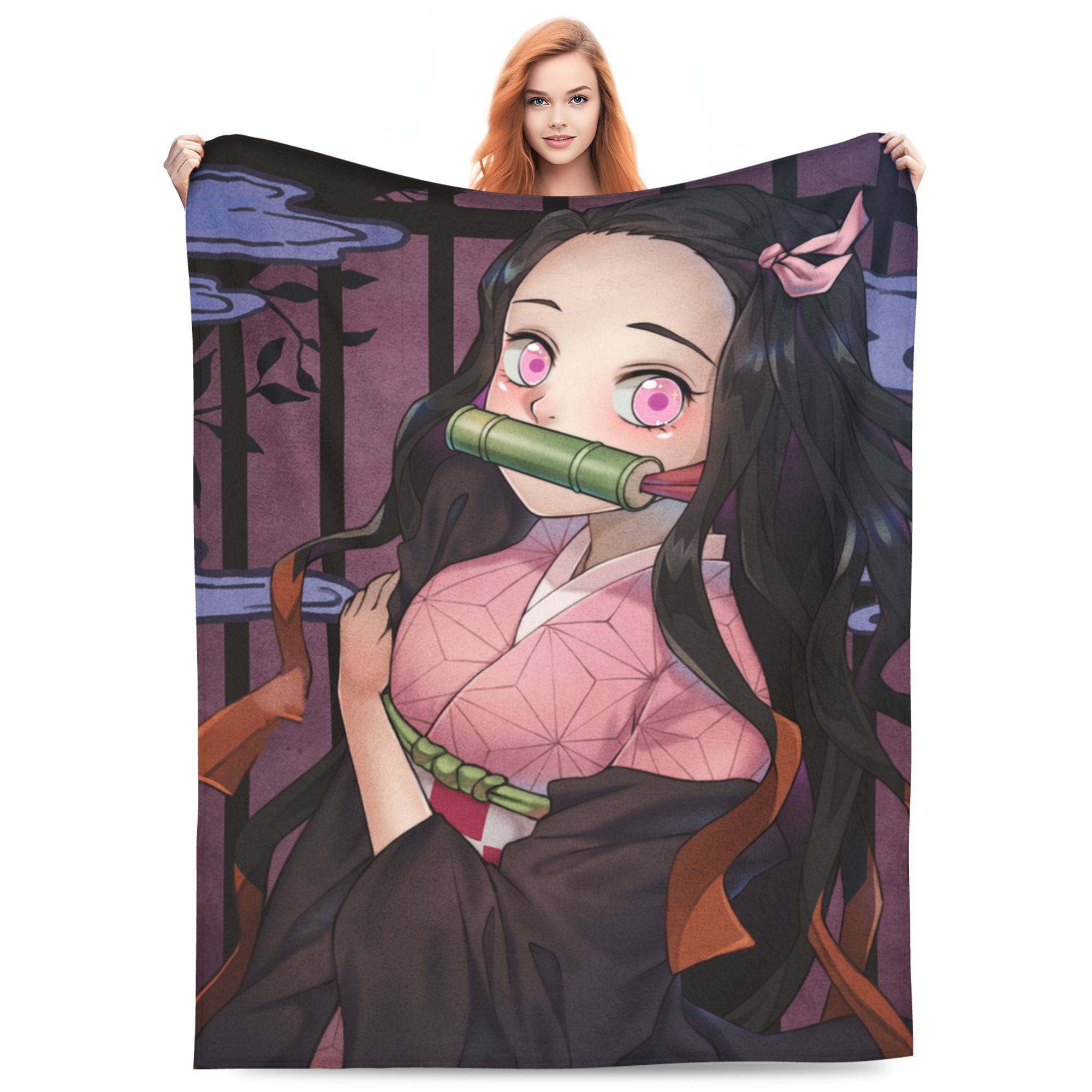 Demon Slayer Nezuko Blanket Lightweight Throw Blanket Flannel Fleece ...