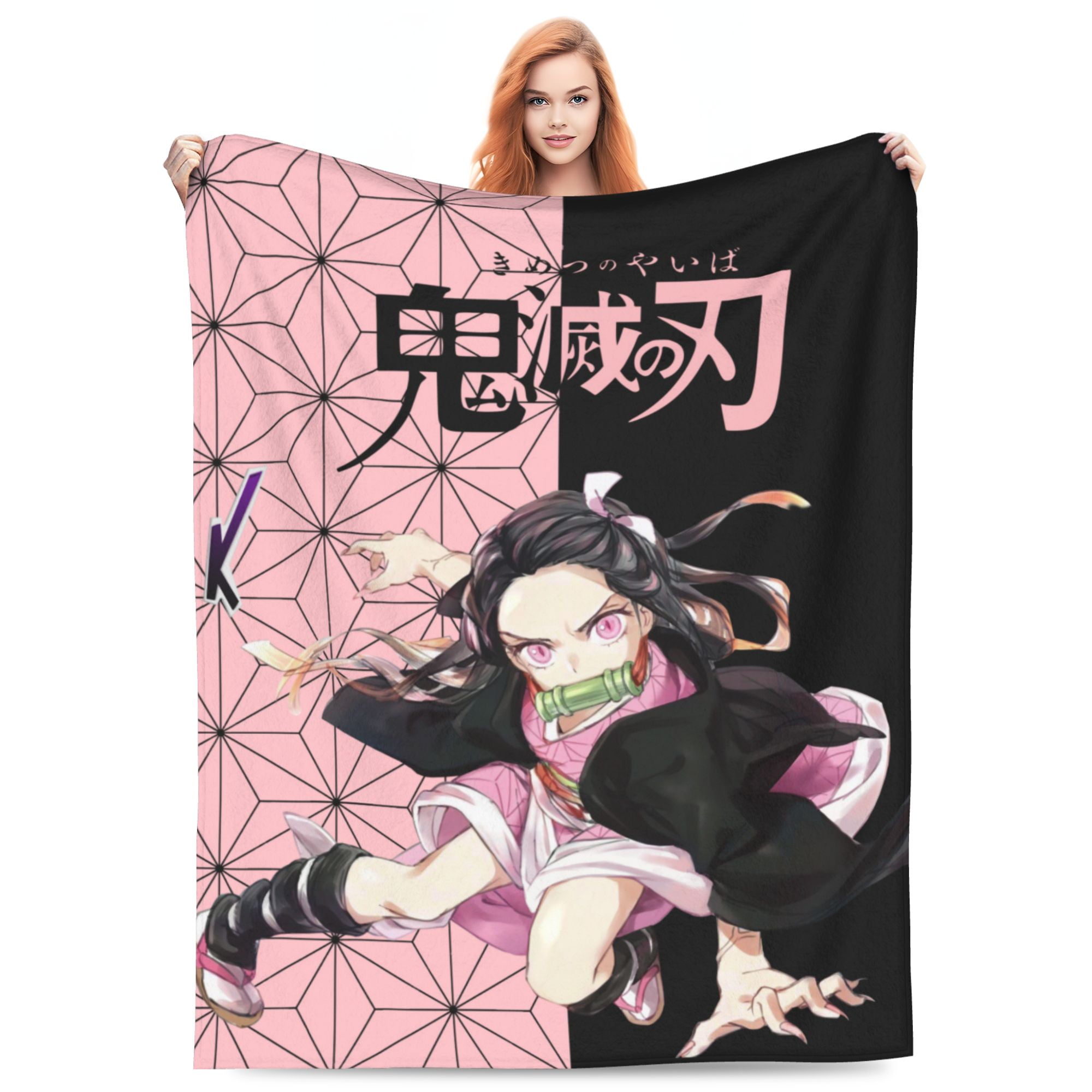 Demon Slayer Nezuko Blanket Lightweight Throw Blanket Flannel Fleece ...