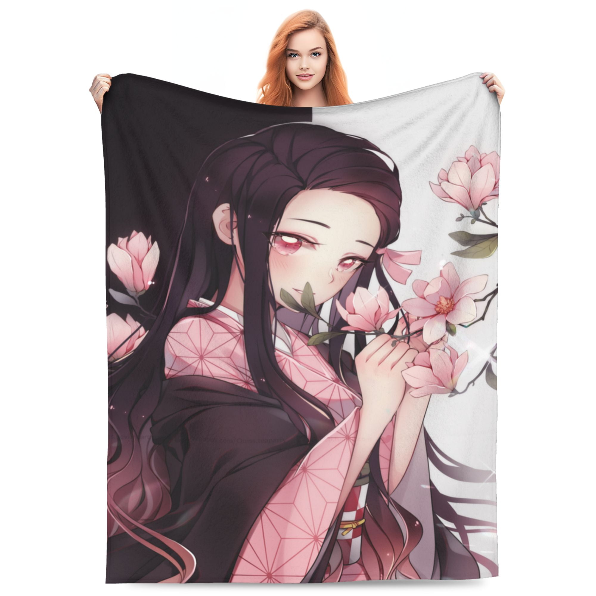 Demon Slayer Nezuko Blanket Lightweight Throw Blanket Flannel Fleece ...
