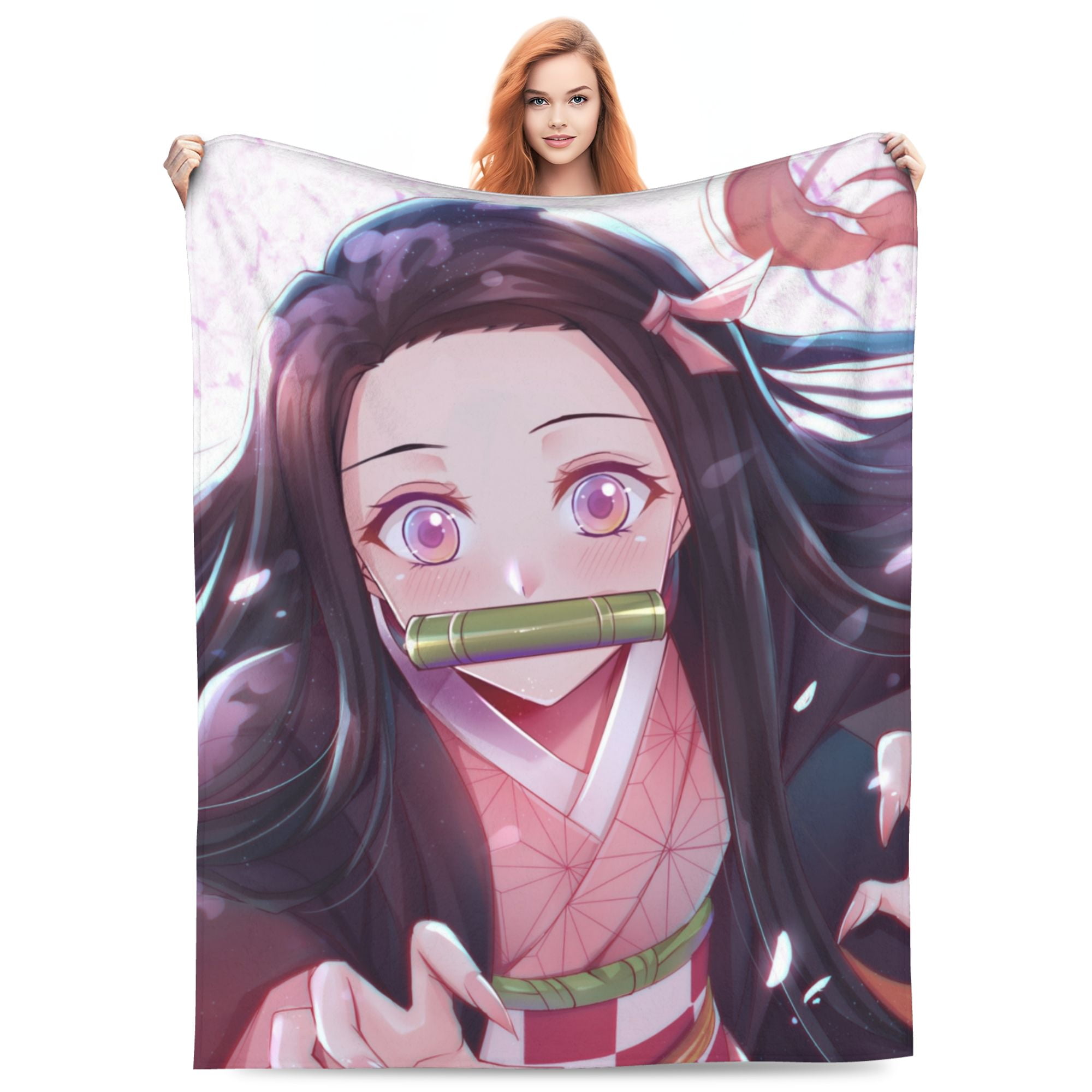 Demon Slayer Nezuko Blanket Lightweight Throw Blanket Flannel Fleece ...