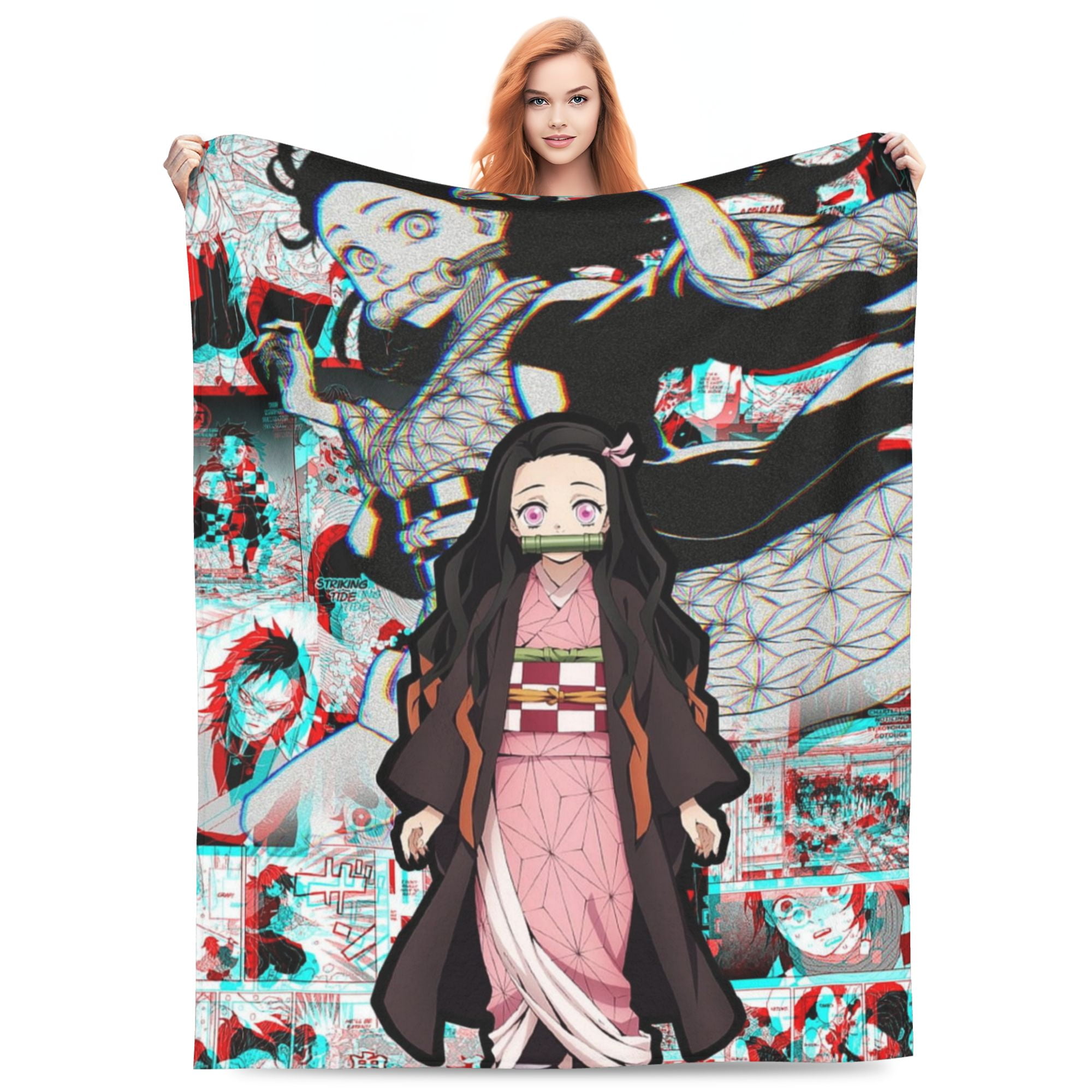 Demon Slayer Nezuko Blanket Lightweight Throw Blanket Flannel Fleece ...