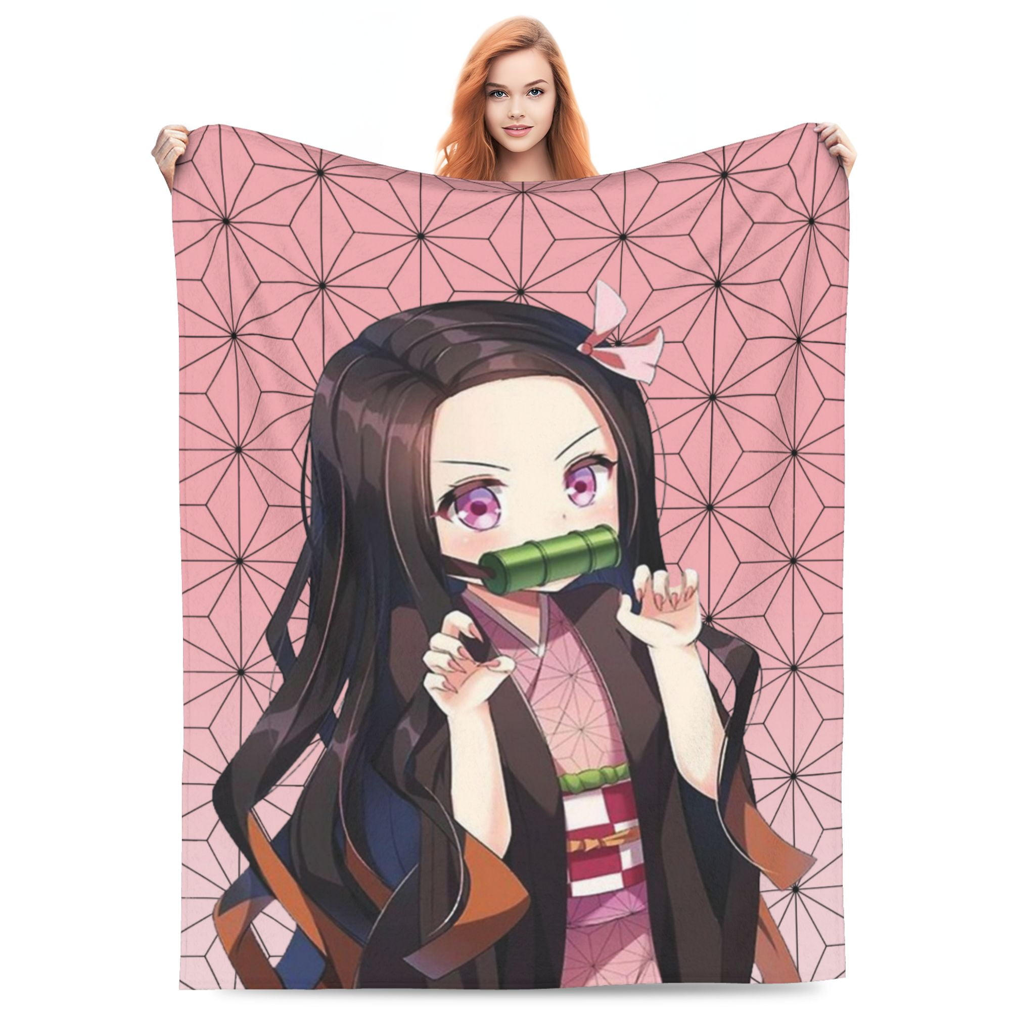 Demon Slayer Nezuko Blanket Lightweight Throw Blanket Flannel Fleece ...