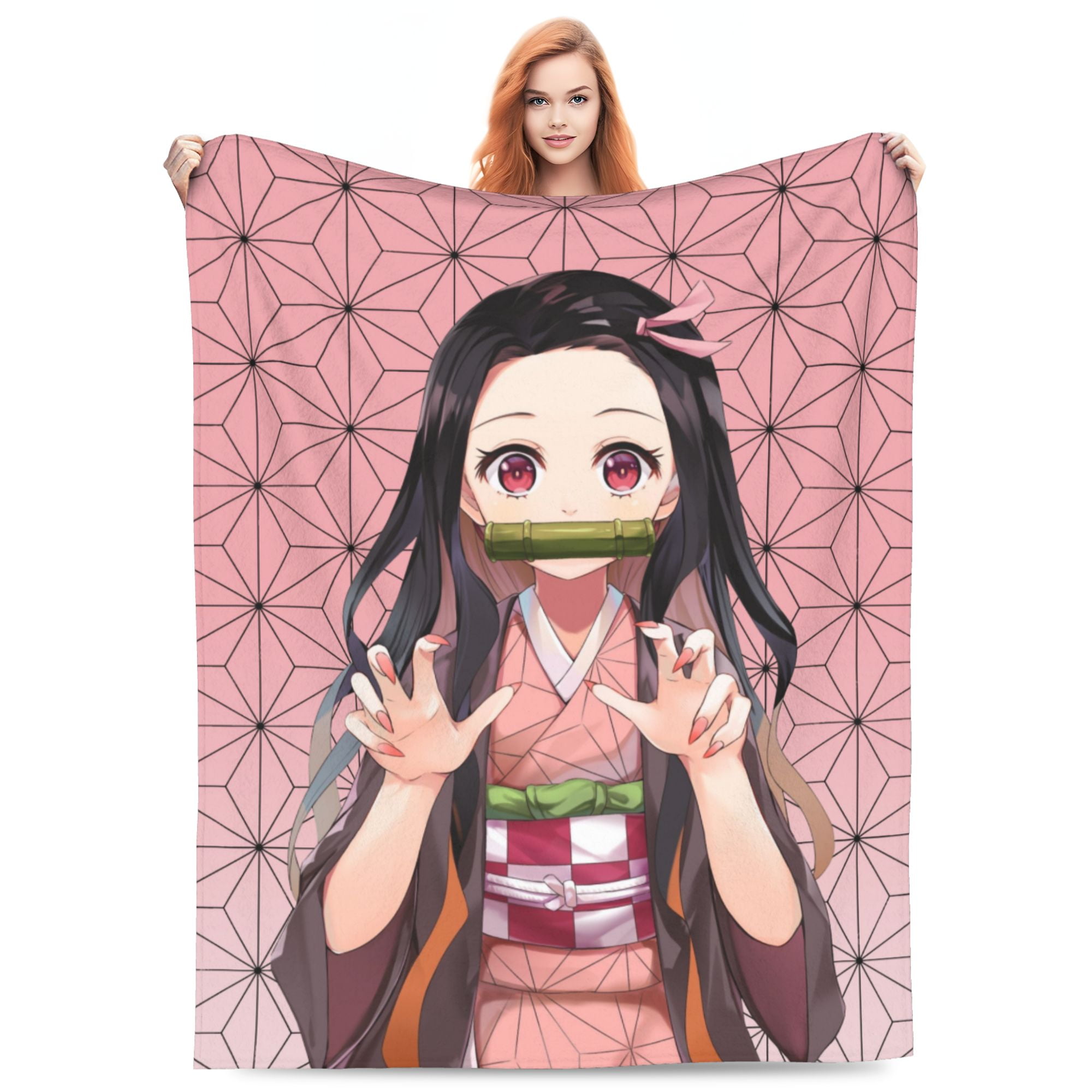 Demon Slayer Nezuko Blanket Lightweight Throw Blanket Flannel Fleece ...