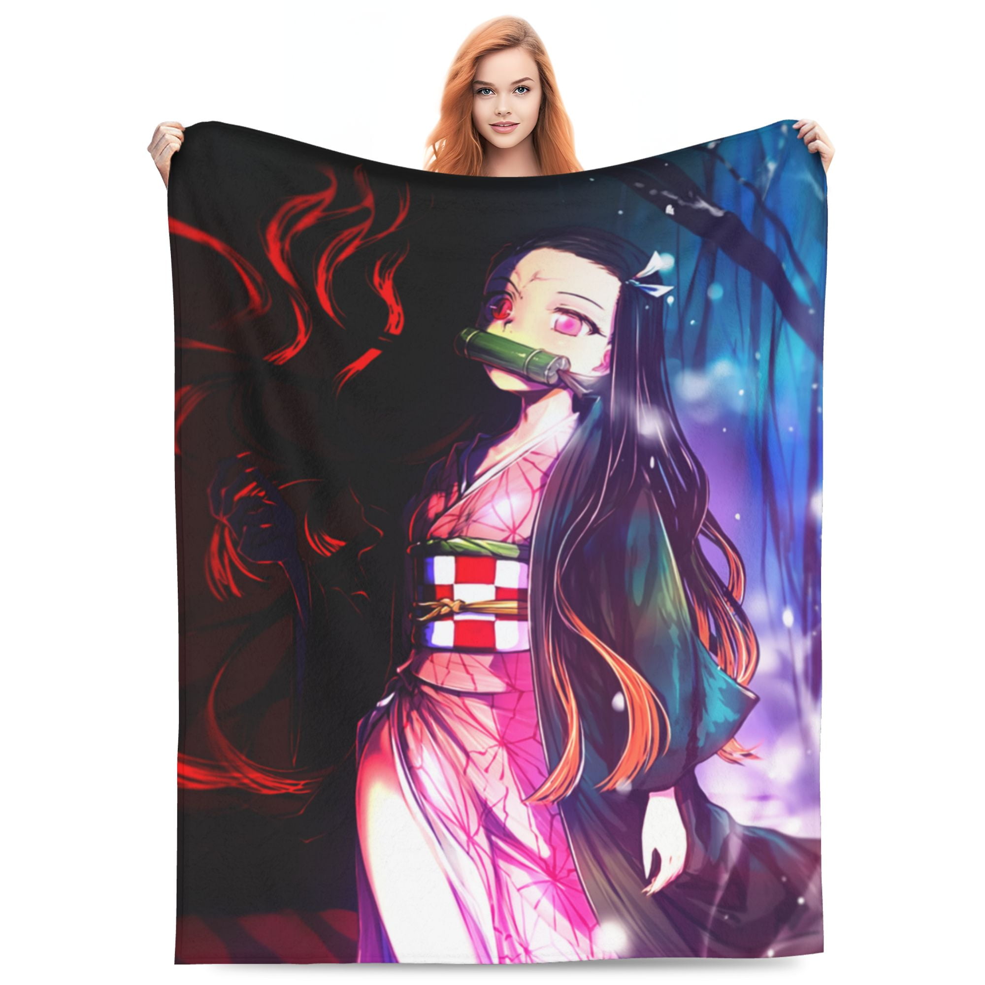 Demon Slayer Nezuko Blanket Lightweight Throw Blanket Flannel Fleece ...