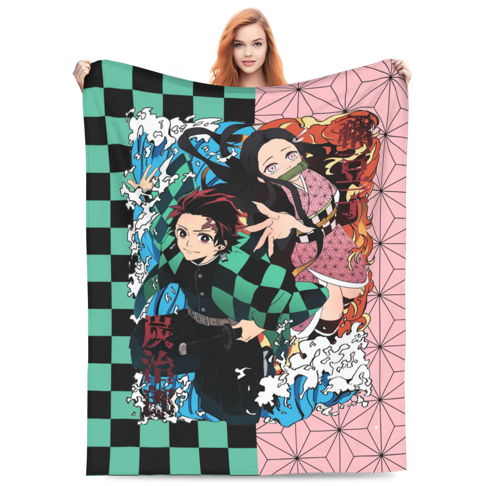 Demon Slayer Nezuko Blanket Lightweight Throw Blanket Flannel Fleece ...
