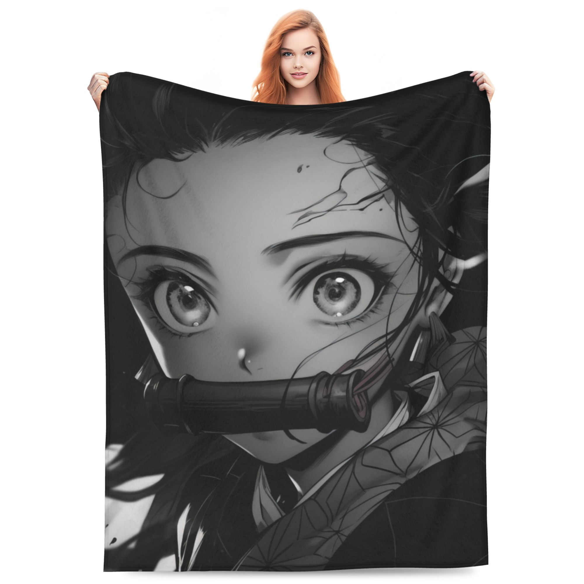 Demon Slayer Nezuko Blanket Lightweight Throw Blanket Flannel Fleece ...