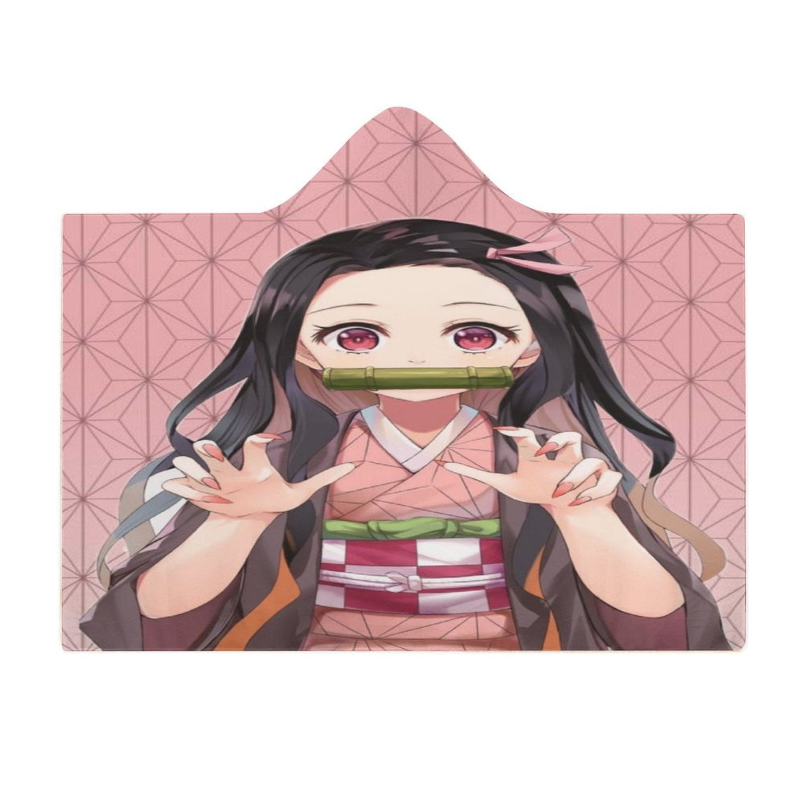 Demon Slayer Nezuko Blanket Wearable Cartoon Cosplay Hoodie Throw ...