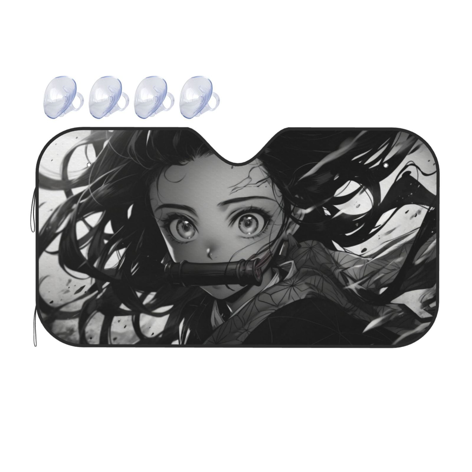 Demon Slayer Nezuko Car Sunshade Front Windshield Sun Shades Foldable ...