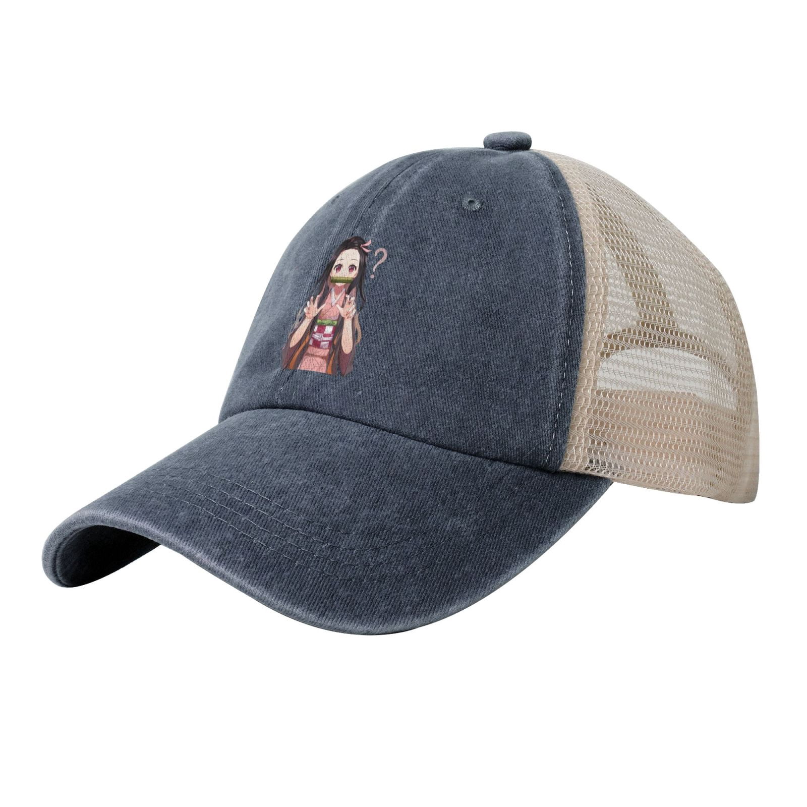 Demon Slayer Nezuko Cowboy Mesh Baseball Cap Vintage Classic Trucker ...
