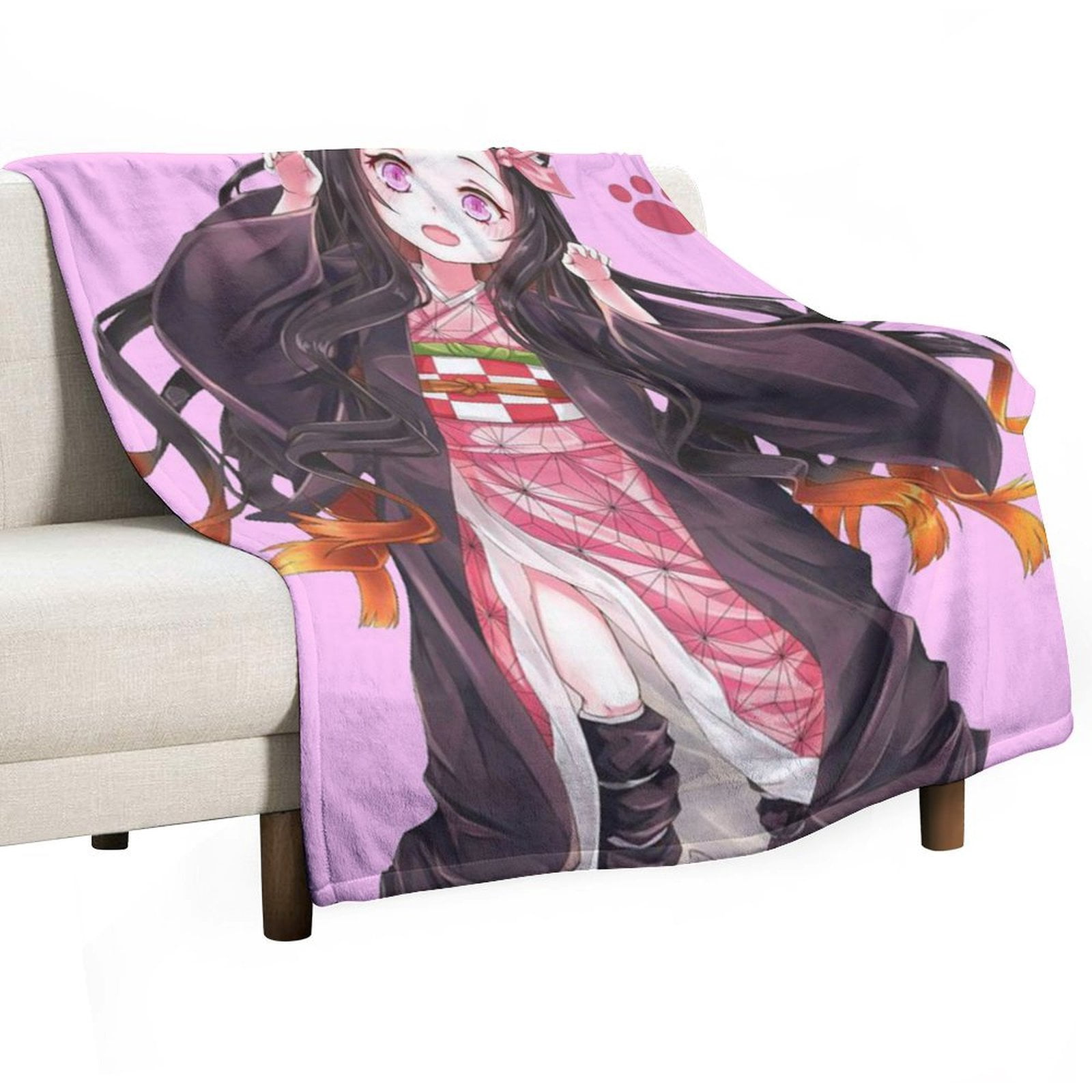Demon Slayer Nezuko Cute Fuzzy Ultra-Soft Micro Fleece Blanket All ...