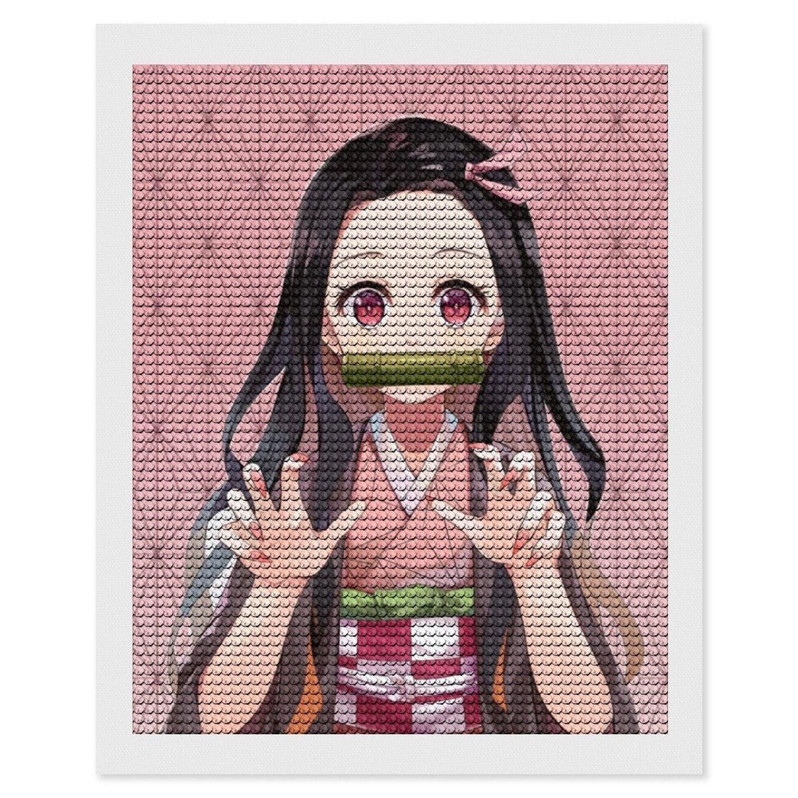Demon Slayer Nezuko Diamond Art Kits for Adults Beginners Round 5D ...