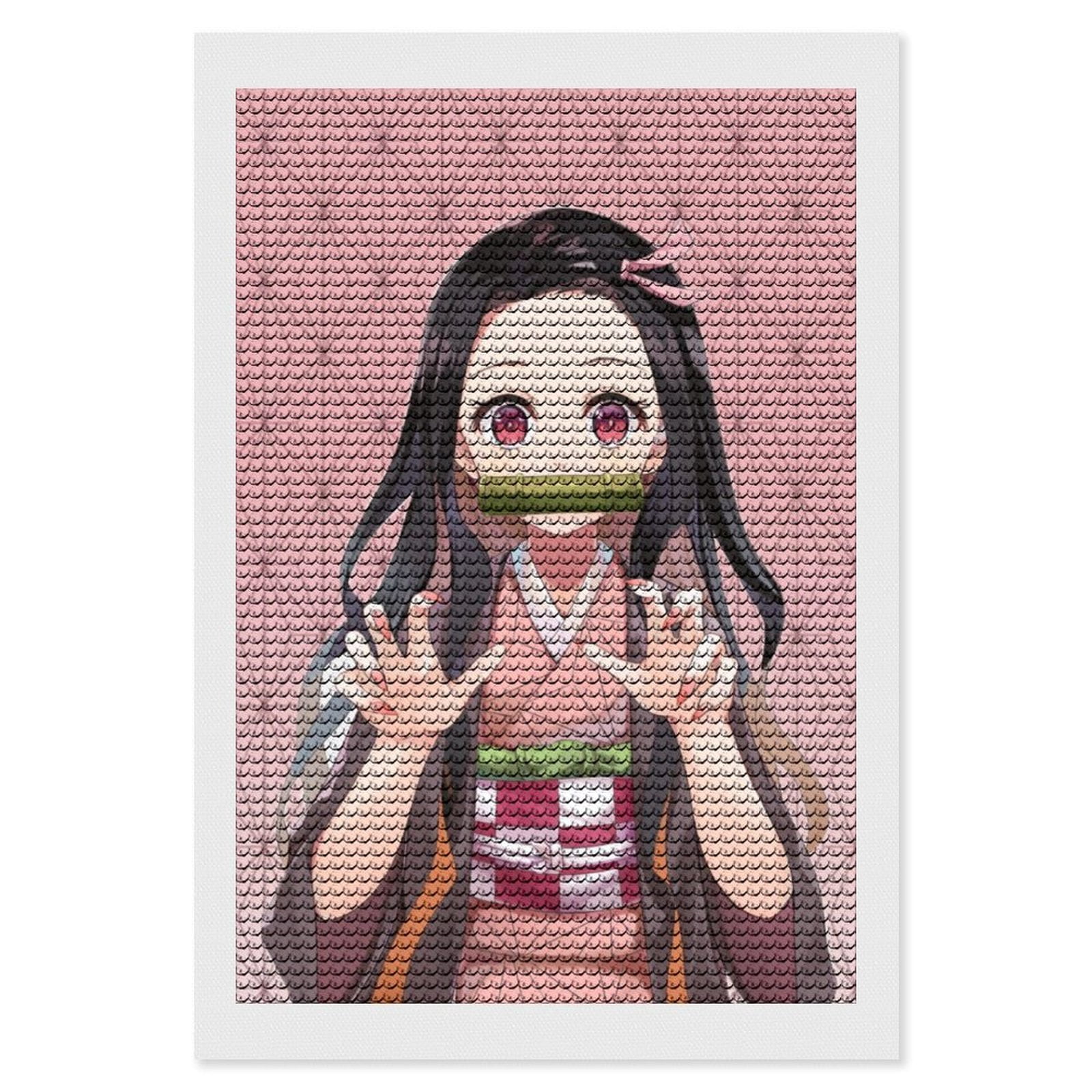 Demon Slayer Nezuko Diamond Art Kits for Adults Beginners Round 5D ...