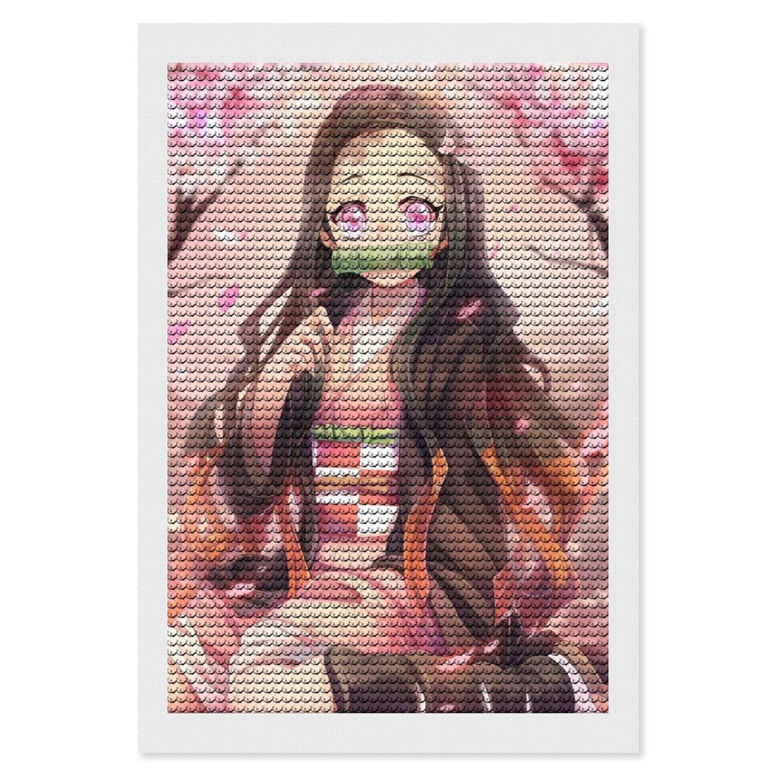 Demon Slayer Nezuko Diamond Art Kits for Adults Beginners Round 5D ...