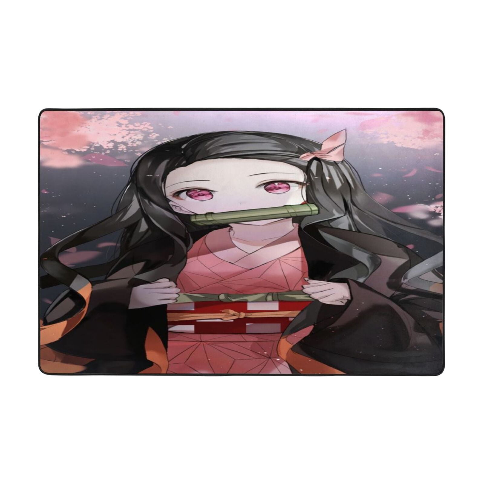 Demon Slayer Nezuko Door Mat Cartoon Area Rug Yoga Sofa Floor Flannel ...