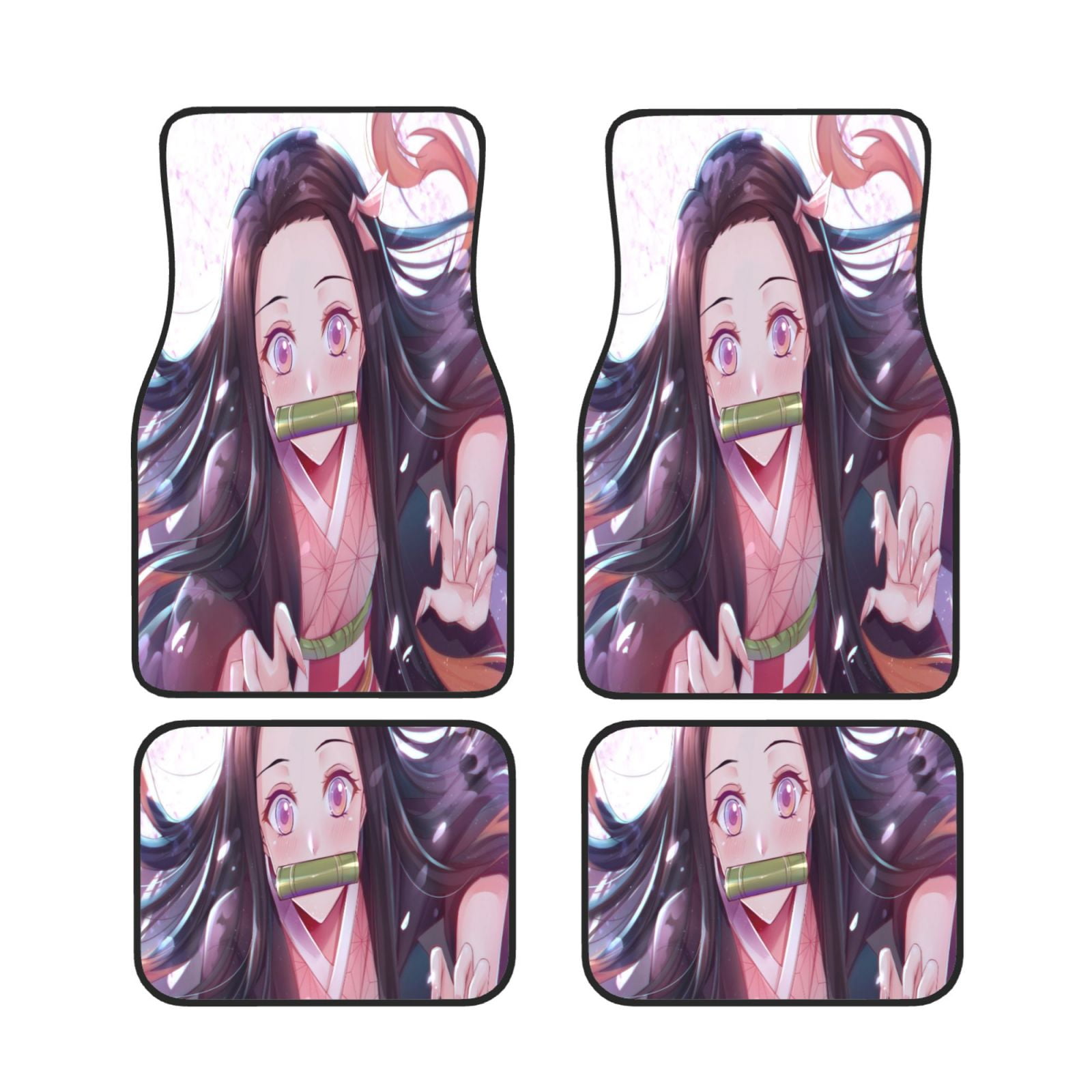 Demon Slayer Nezuko Floor Mats for Cars Anime Car Floor Mats Set of 4 ...