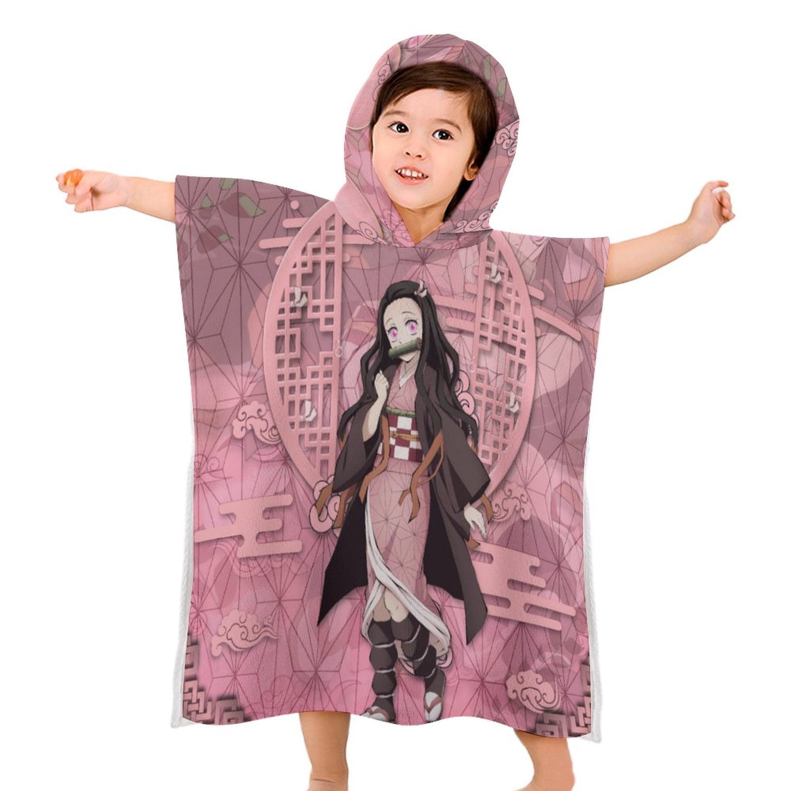 Demon Slayer Nezuko Hooded Kids Beach Towels - Toddler Bath Towel Girls ...