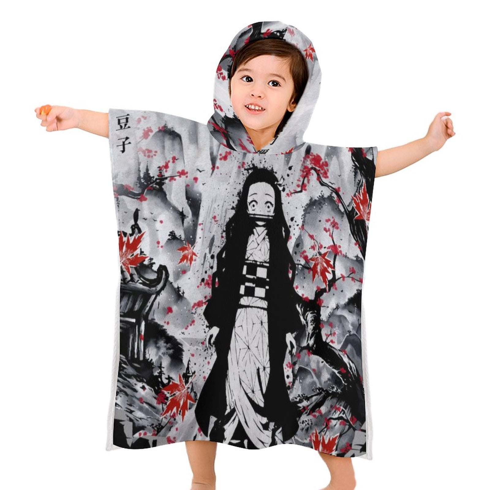 Demon Slayer Nezuko Hooded Kids Beach Towels - Toddler Bath Towel Girls ...