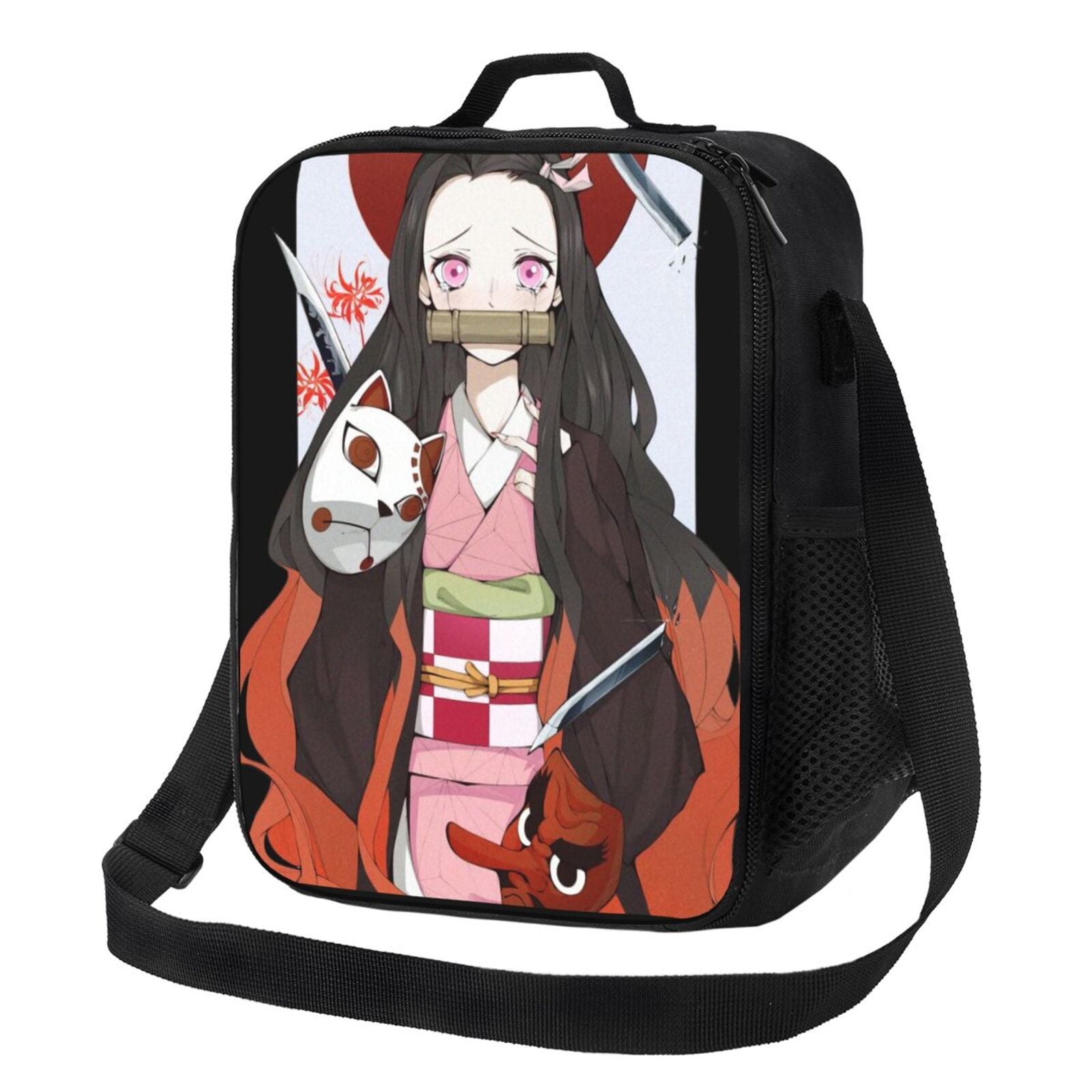 Demon Slayer Nezuko Insulated Lunch Bag Portable Reusable Zipper Lunch ...