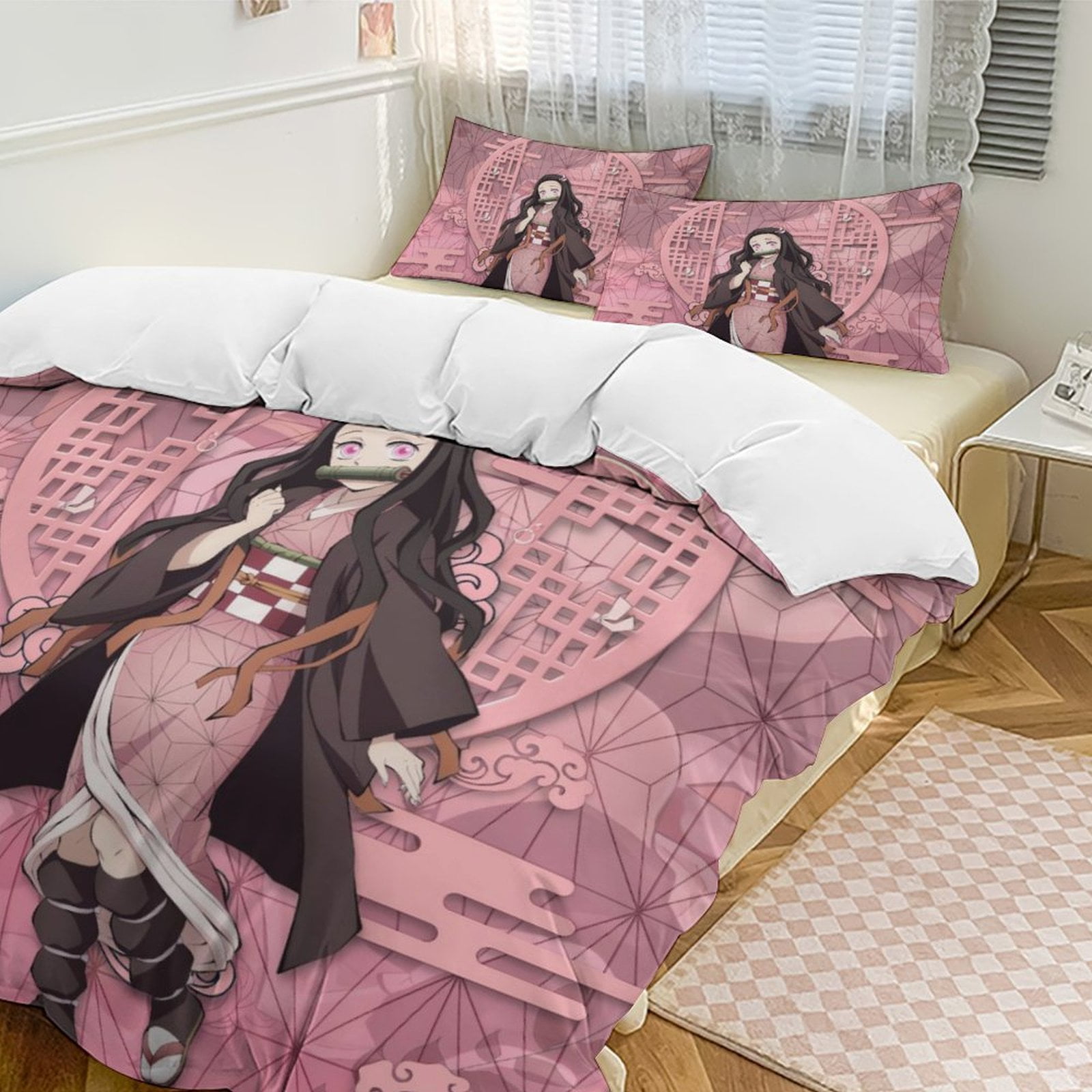 Demon Slayer Nezuko Kamado 3-Piece Bedding Set Warm And Comfortable ...