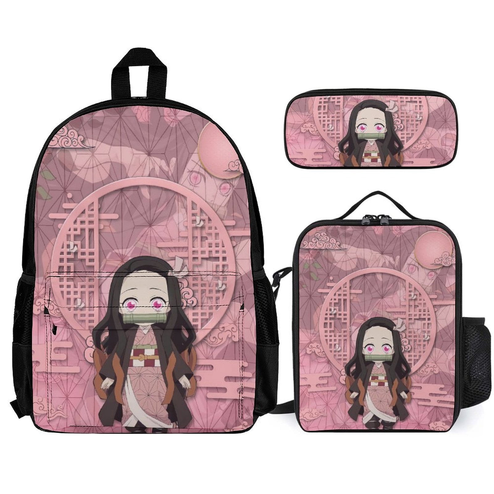Demon Slayer Nezuko Kamado 3Pcs Backpacks Sets with Lunch Bag And ...