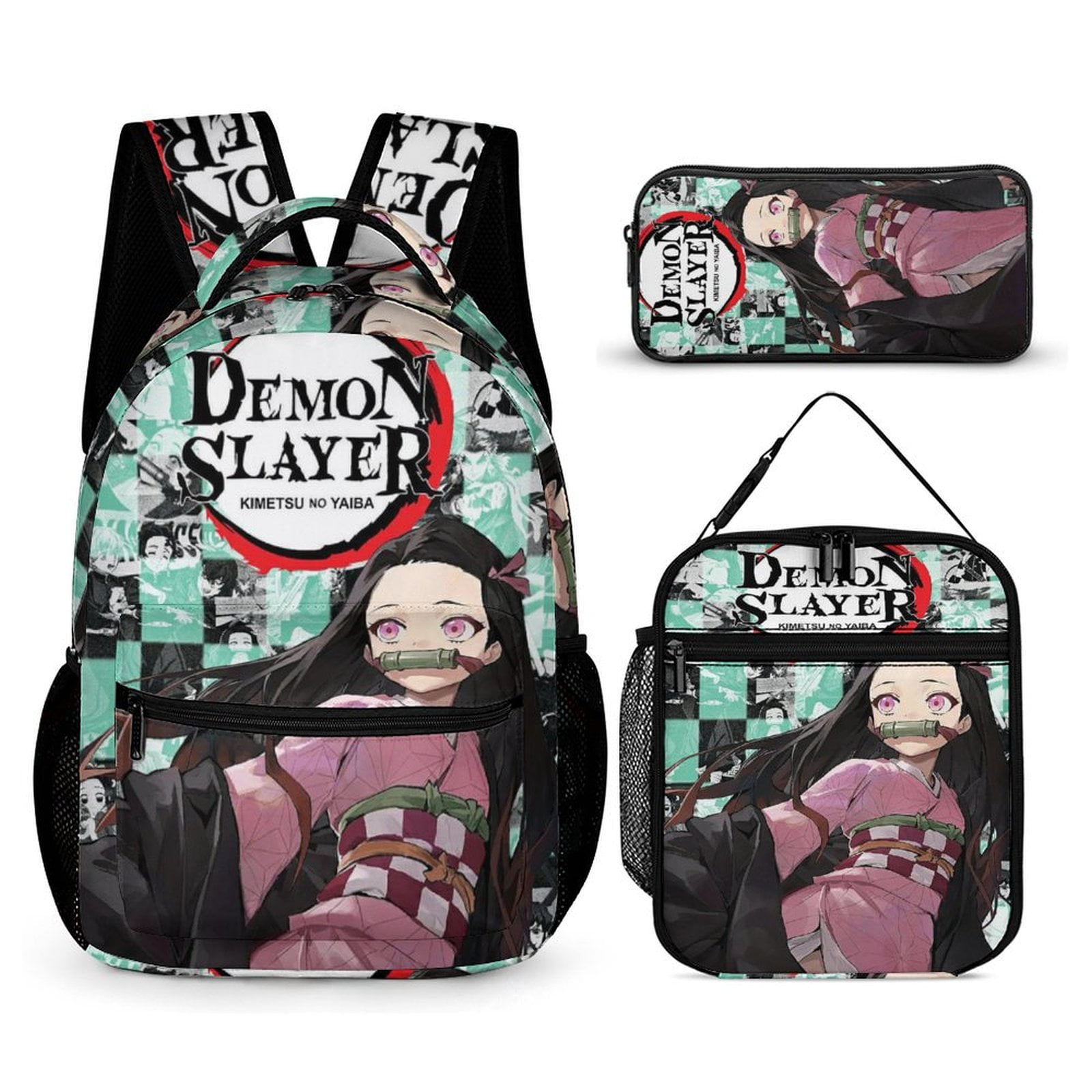Demon Slayer Nezuko Kamado 3Pcs Backpacks Sets with Lunch Bag And ...