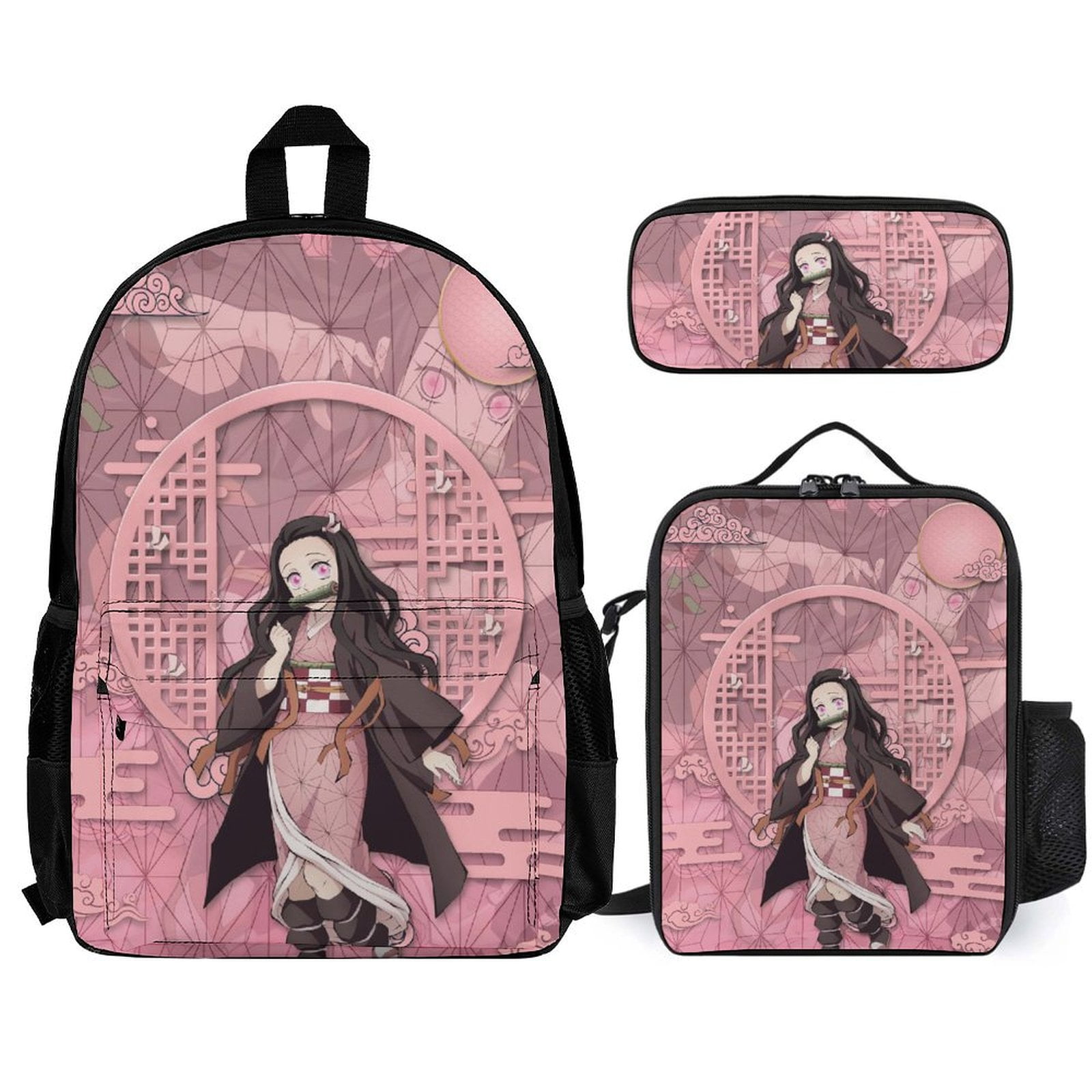 Demon Slayer Nezuko Kamado 3Pcs Backpacks Sets with Lunch Bag And ...