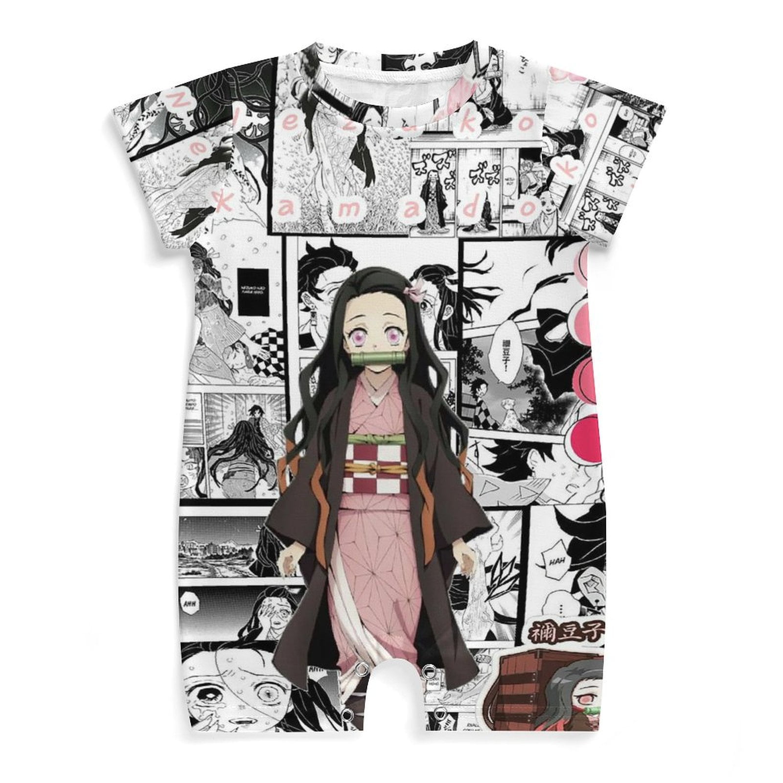 Demon Slayer Nezuko Kamado Baby Boy Girl Short Sleeve Rompers Bodysuit ...