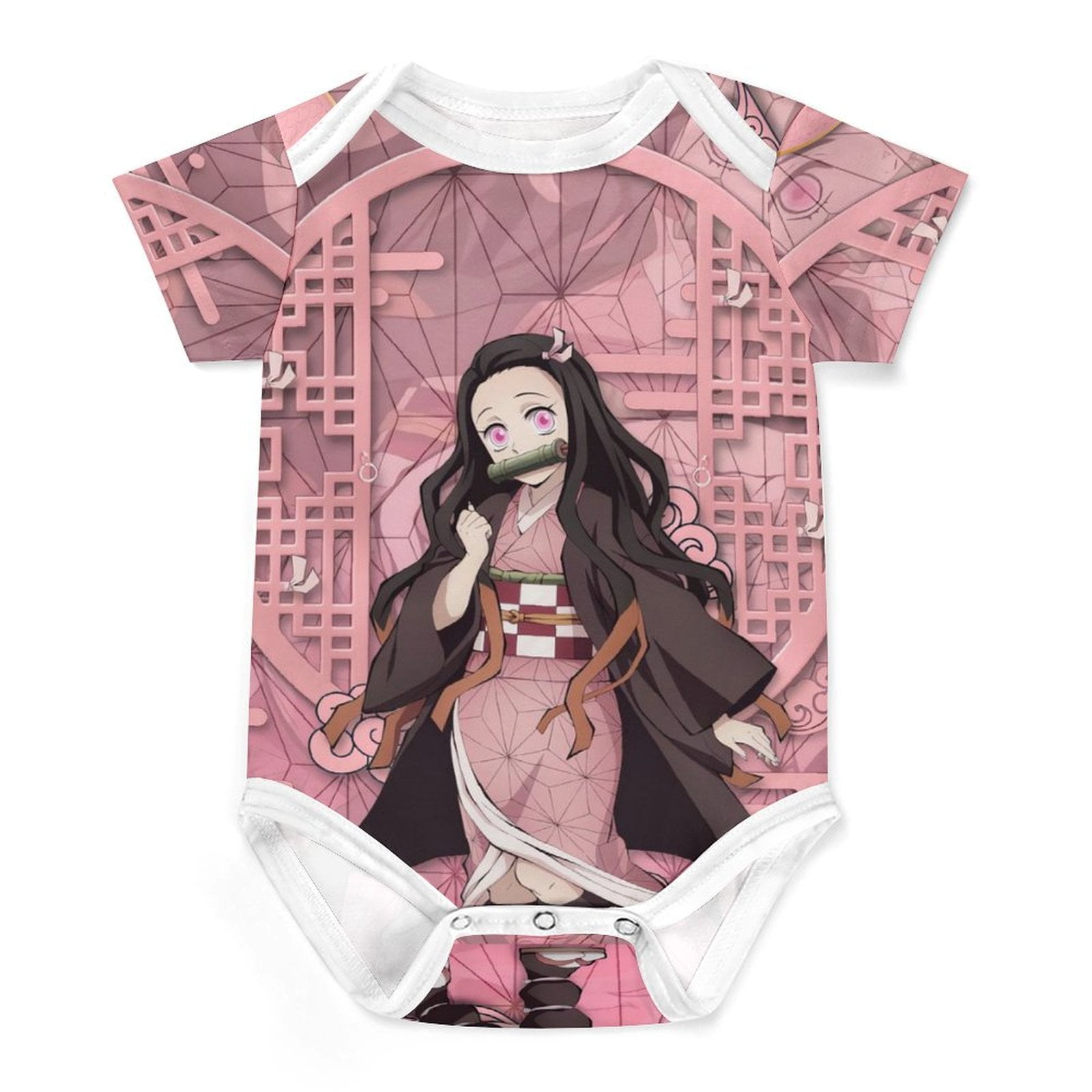 Demon Slayer Nezuko Kamado Baby Boy Girl Short Sleeve Rompers Bodysuit ...