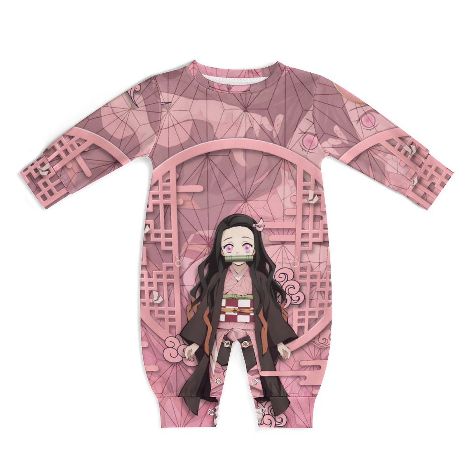Demon Slayer Nezuko Kamado Baby Onesie Romper Footless Infant Long ...