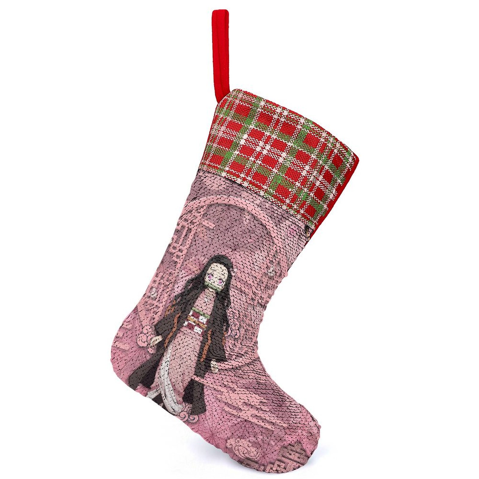 Demon Slayer Nezuko Kamado Christmas Stockings - Sequins Xmas Stockings ...