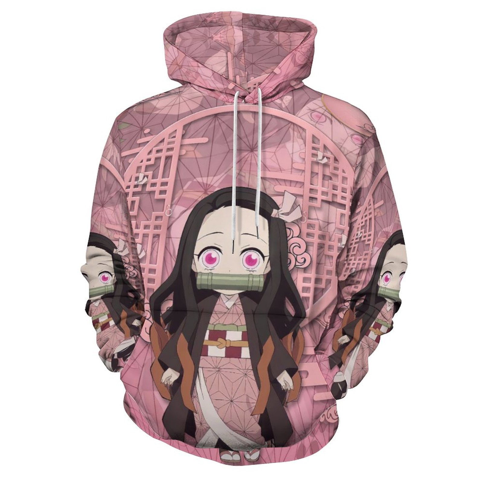 Demon Slayer Nezuko Kamado Hoodie 3D Print Pullover Hooded Long Sleeve ...