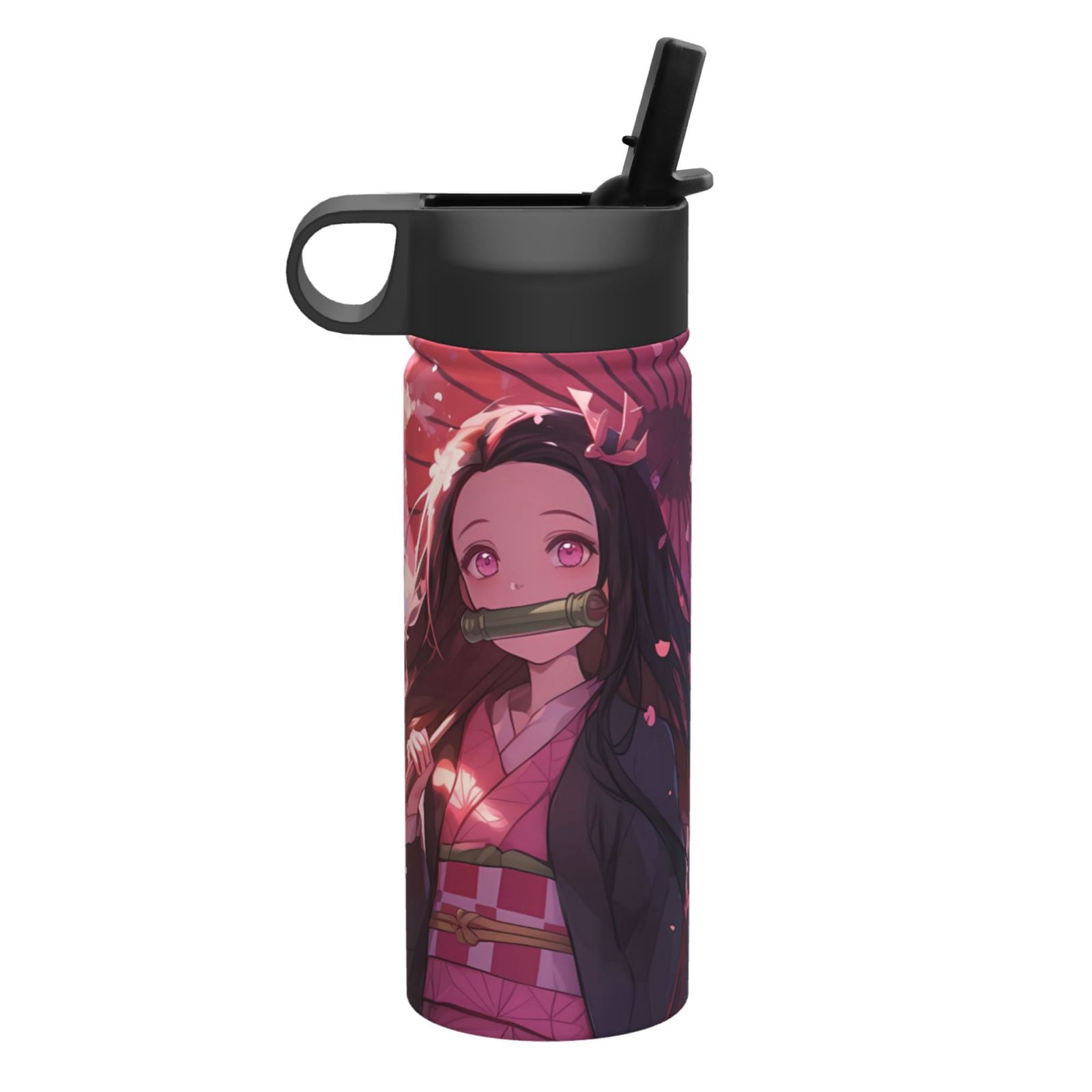 Demon Slayer Nezuko Kamado Kids Insulated Water Bottle With Straw - 18 ...