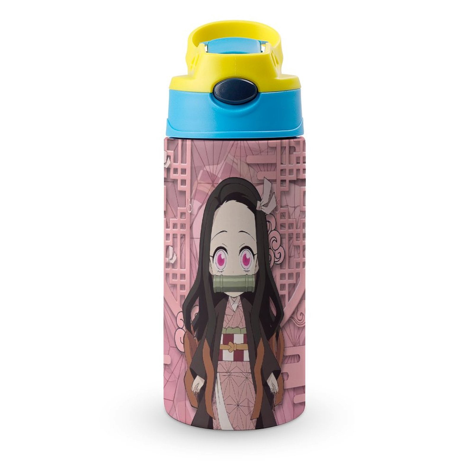Demon Slayer Nezuko Kamado Kids Water Bottle with Silicone Straw And ...