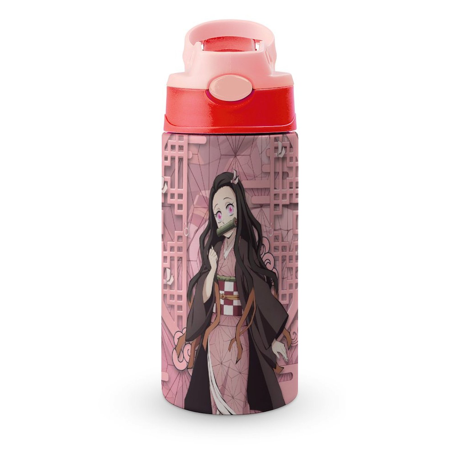 Demon Slayer Nezuko Kamado Kids Water Bottle with Silicone Straw And ...