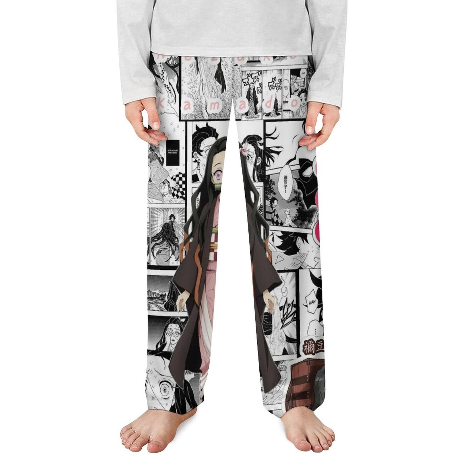 Demon Slayer Nezuko Kamado Pajama Pants Long Sleep Pants Soft Elastic ...