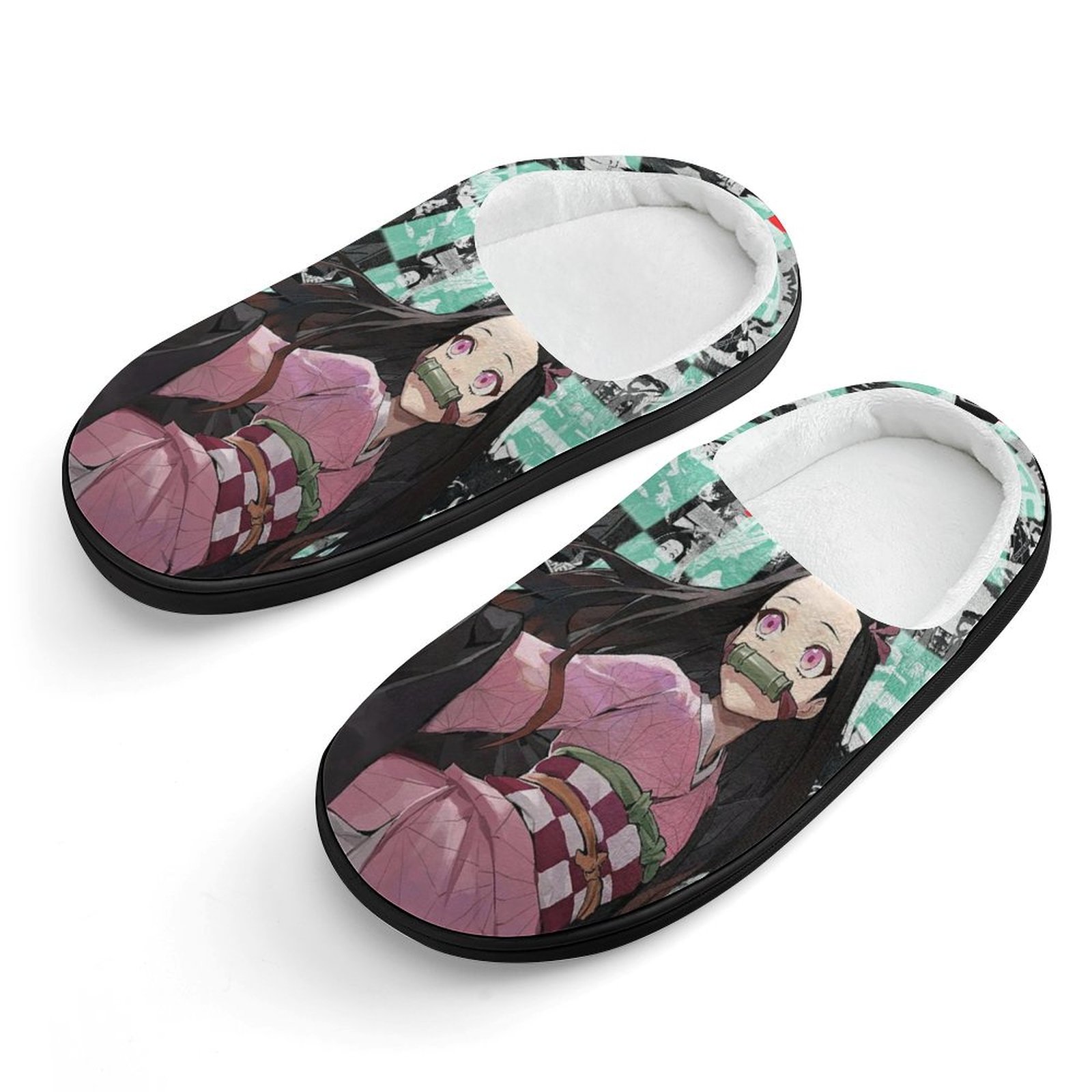 Demon Slayer Nezuko Kamado Slippers for Kids, Cute Soft Plush Anti-slip ...